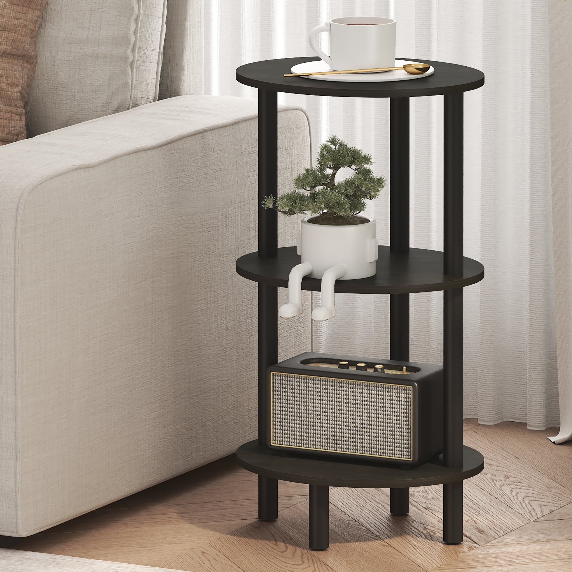 Furinno TURN-N-TUBE Night Stand, 3-Tier 27.6