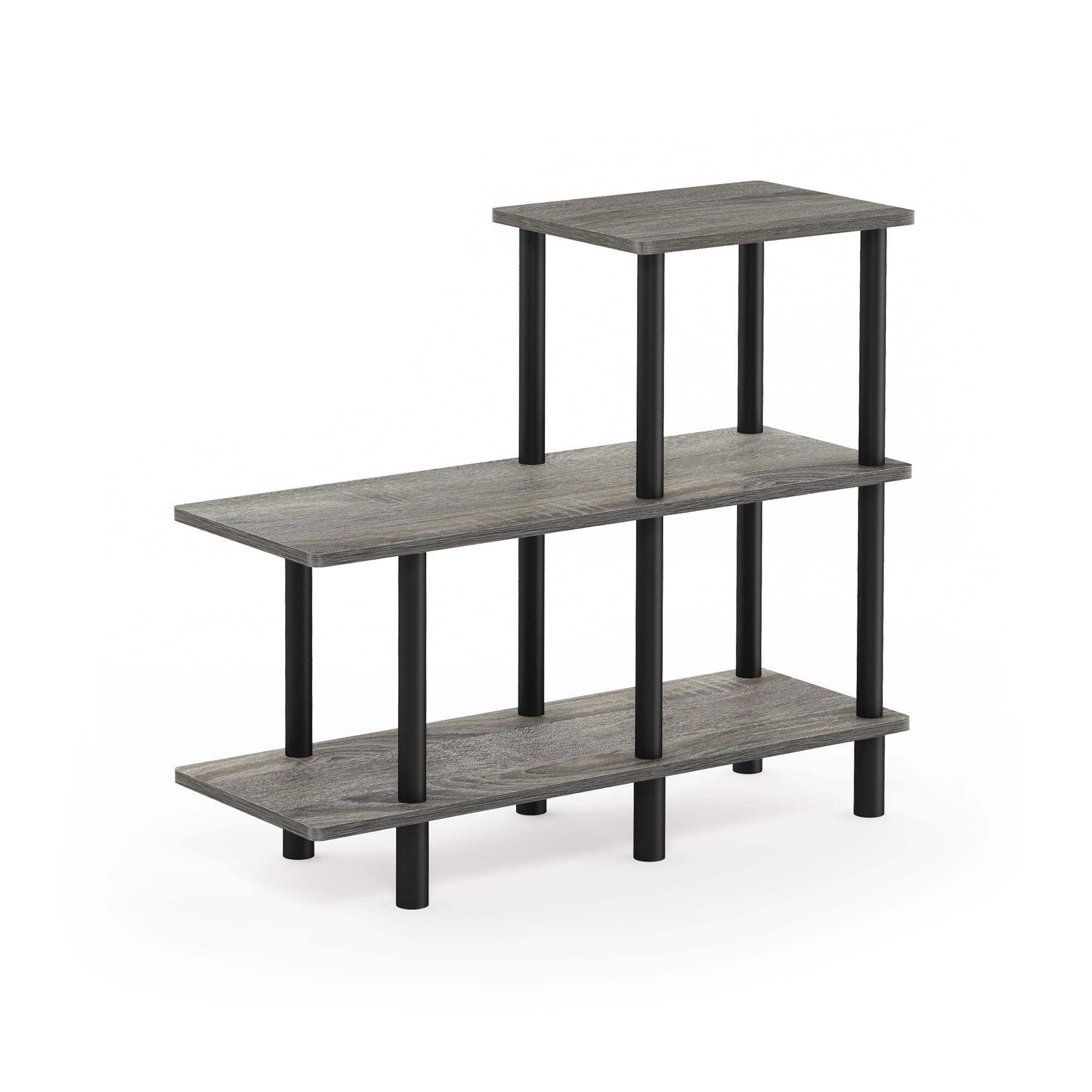 Furinno TURN-N-TUBE Storage Shelves, 3-Tier Ladder Book Shelf, Accent ...