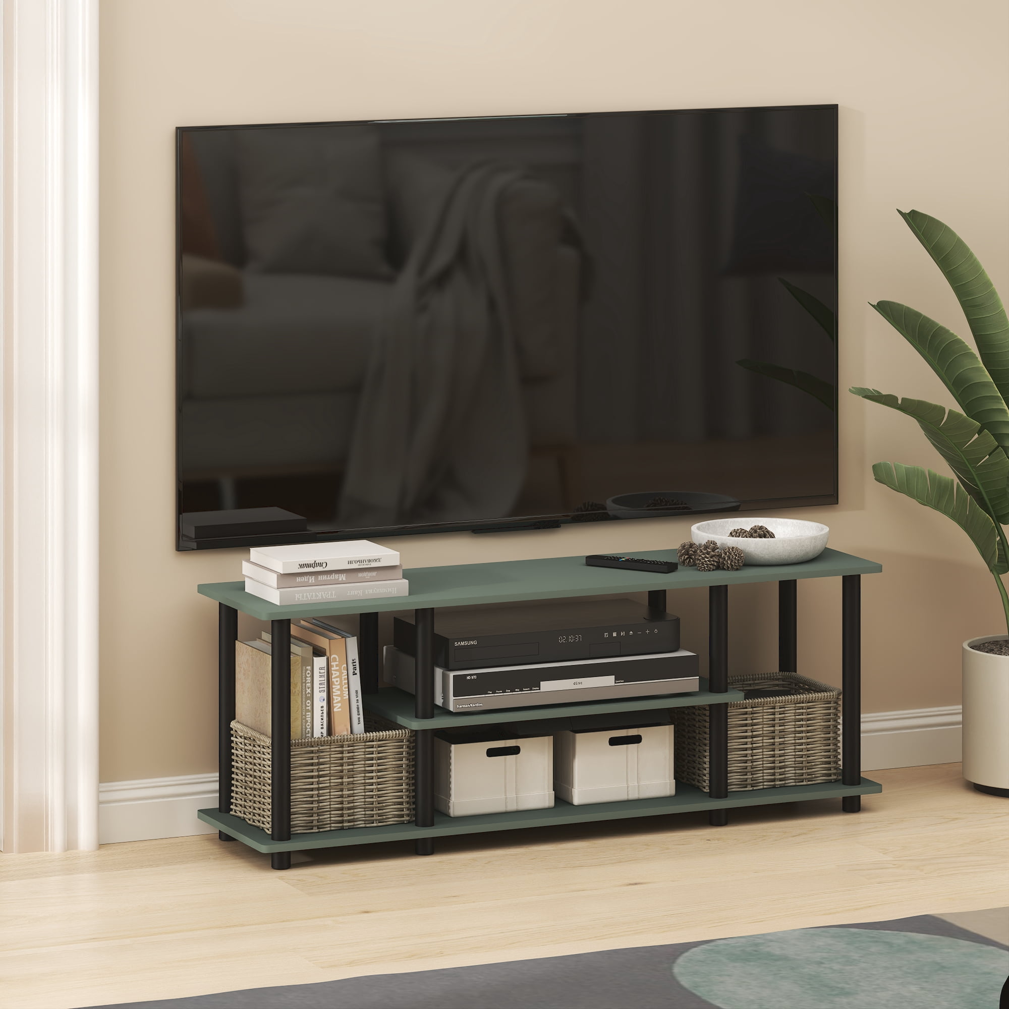 Furinno TURN-N-TUBE 3-Tier TV 3D Entertainment Center up to 50 Inch ...