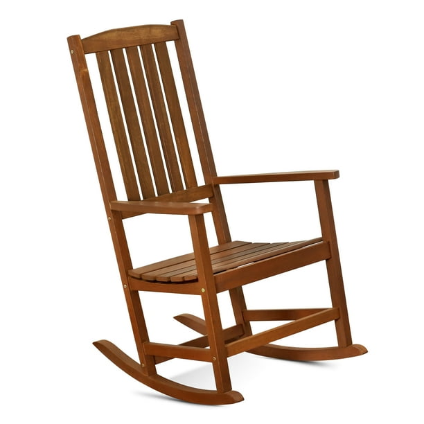 Furinno Tioman Hardwood Rocking Chair in Teak Oil - Walmart.com