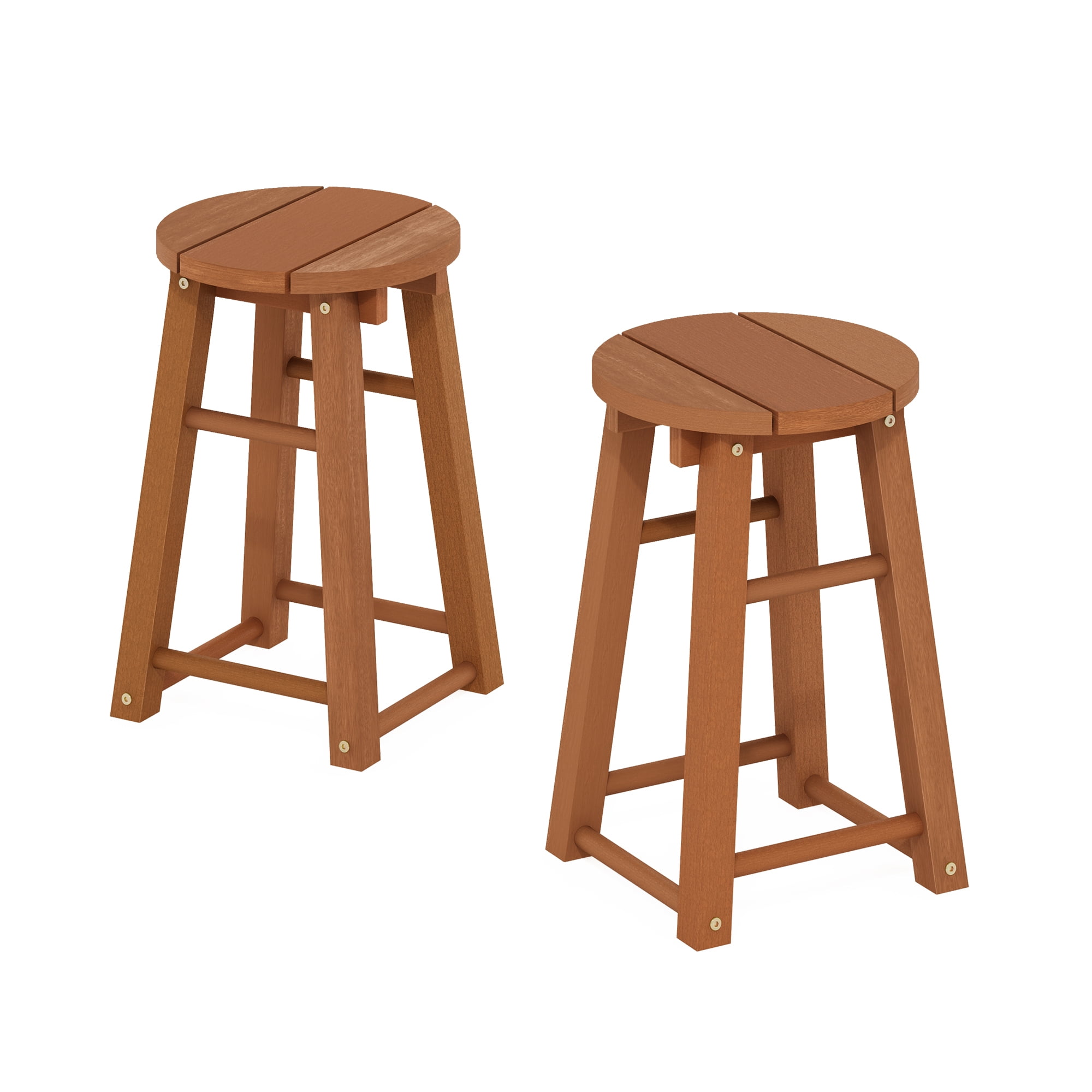 Furinno Tioman Outdoor Hardwood 18 Bar Stool in Teak Oil, Set of 2 ...