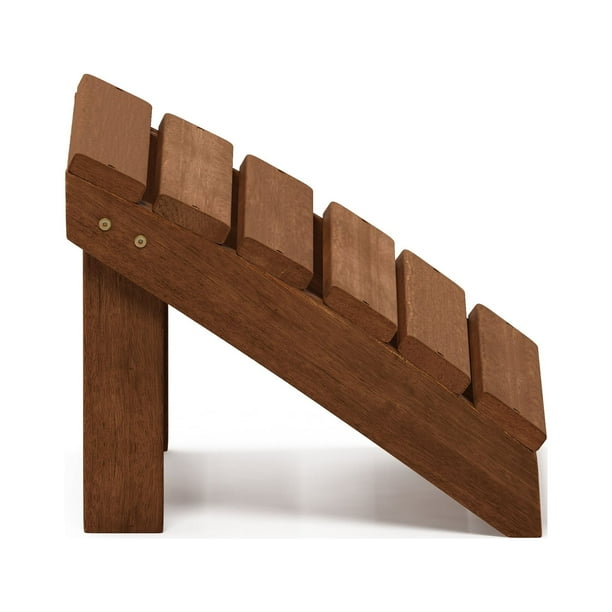 Furinno Tioman Small Hardwood Adirondack Footstool in Teak Oil ...