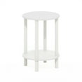 Furinno Turn-N-Tube 2-Tier Round Wooden End Table, Side Table, White ...