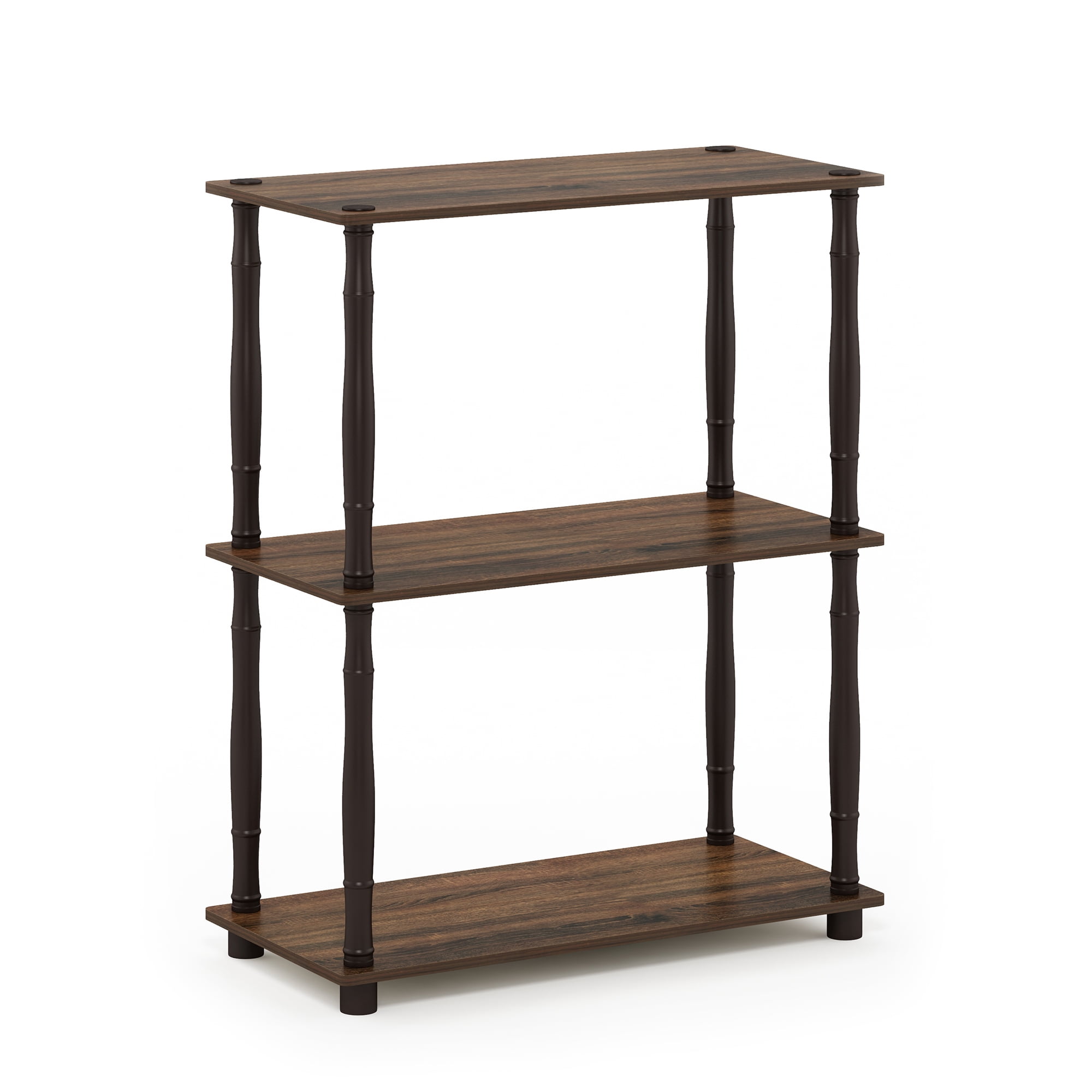 Furinno Turn-N-Tube 3-Tier Classic Tube Display Shelf, Brown - Walmart.com