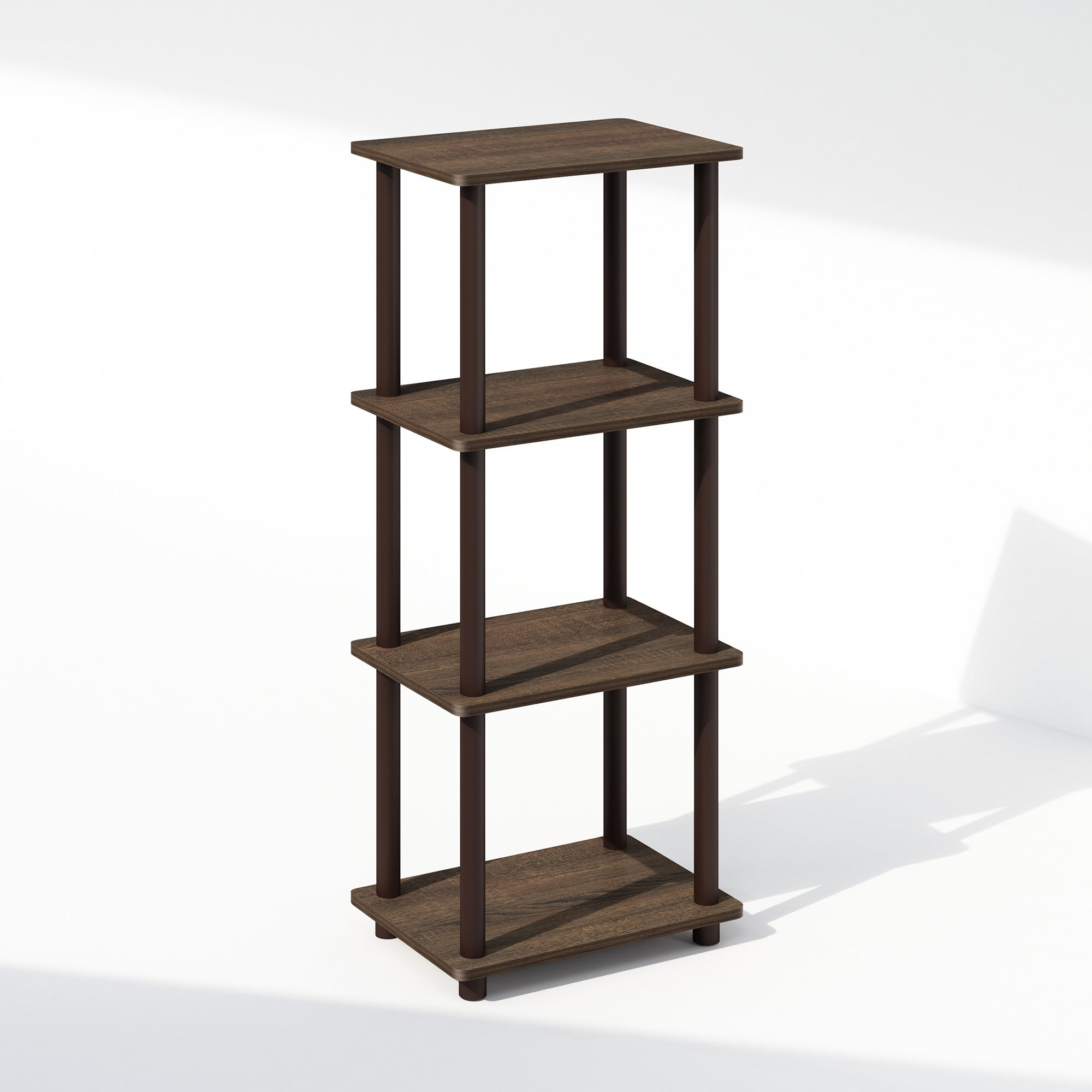 Furinno Turn-N-Tube 3-Tier End Table, Side Table, Walnut/Brown - Walmart.com