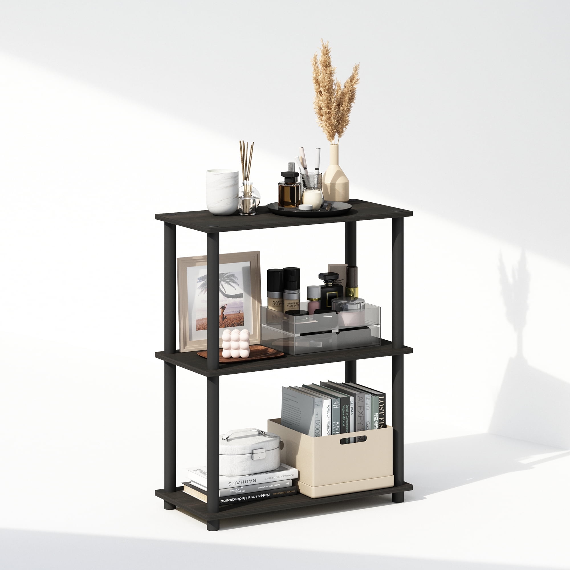 Furinno Turn-N-Tube 3-Tier Multipurpose Compact Display Rack, Shelving ...