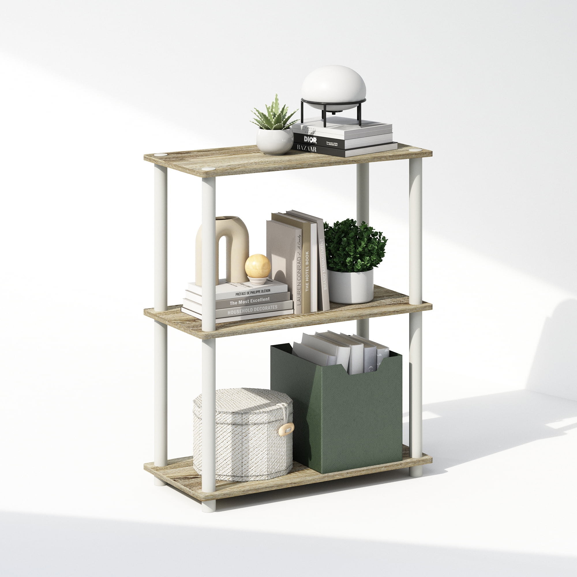 Furinno Turn-N-Tube 3-Tier Multipurpose Compact Display Rack, Shelving ...