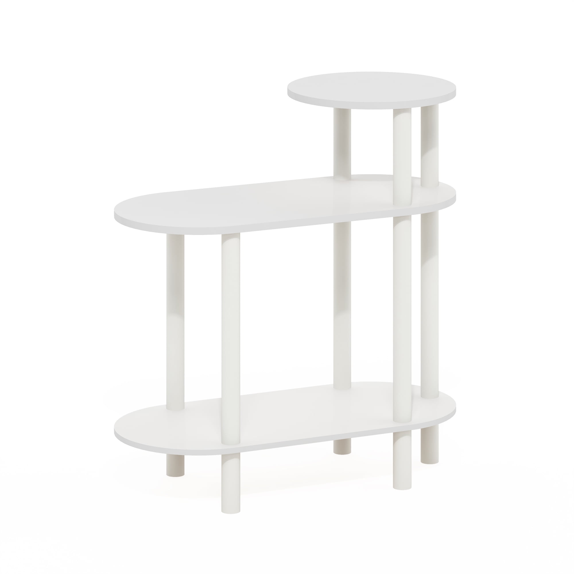 Furinno Turn-N-Tube 3-Tier Oval Sofa Side Table, End Table with Open ...