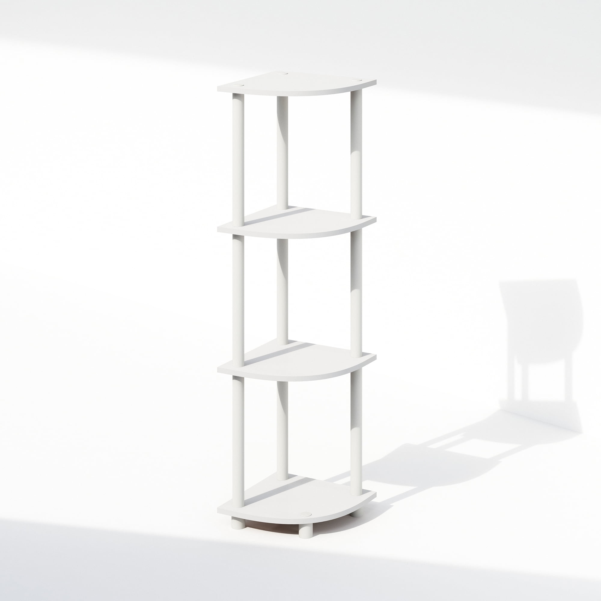 Furinno Turn-N-Tube 4-Tier Multipurpose Corner Shelf, Display Shelf ...