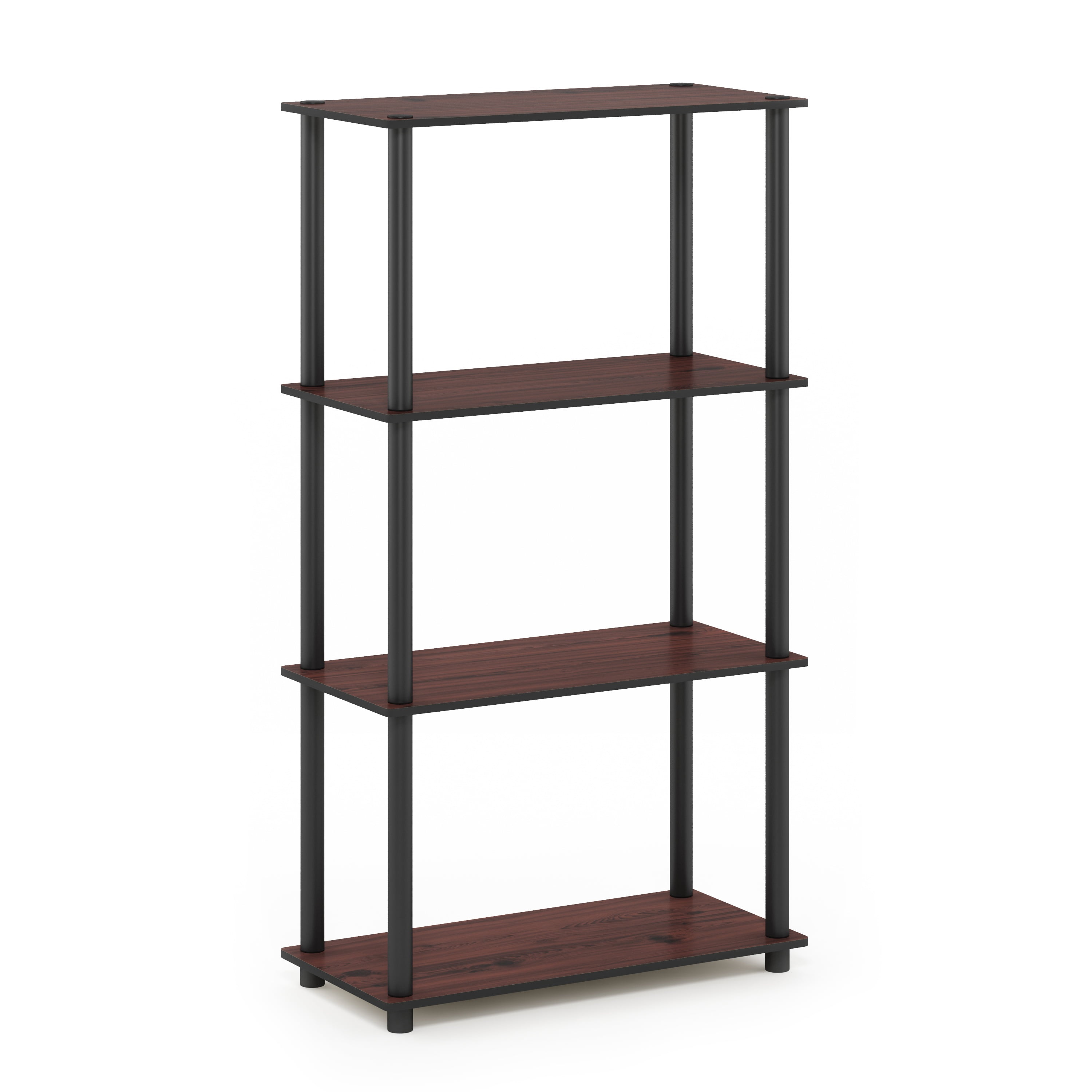 Furinno Turn-N-Tube 4-Tier Multipurpose Shelf Display Rack, Dark Cherry ...
