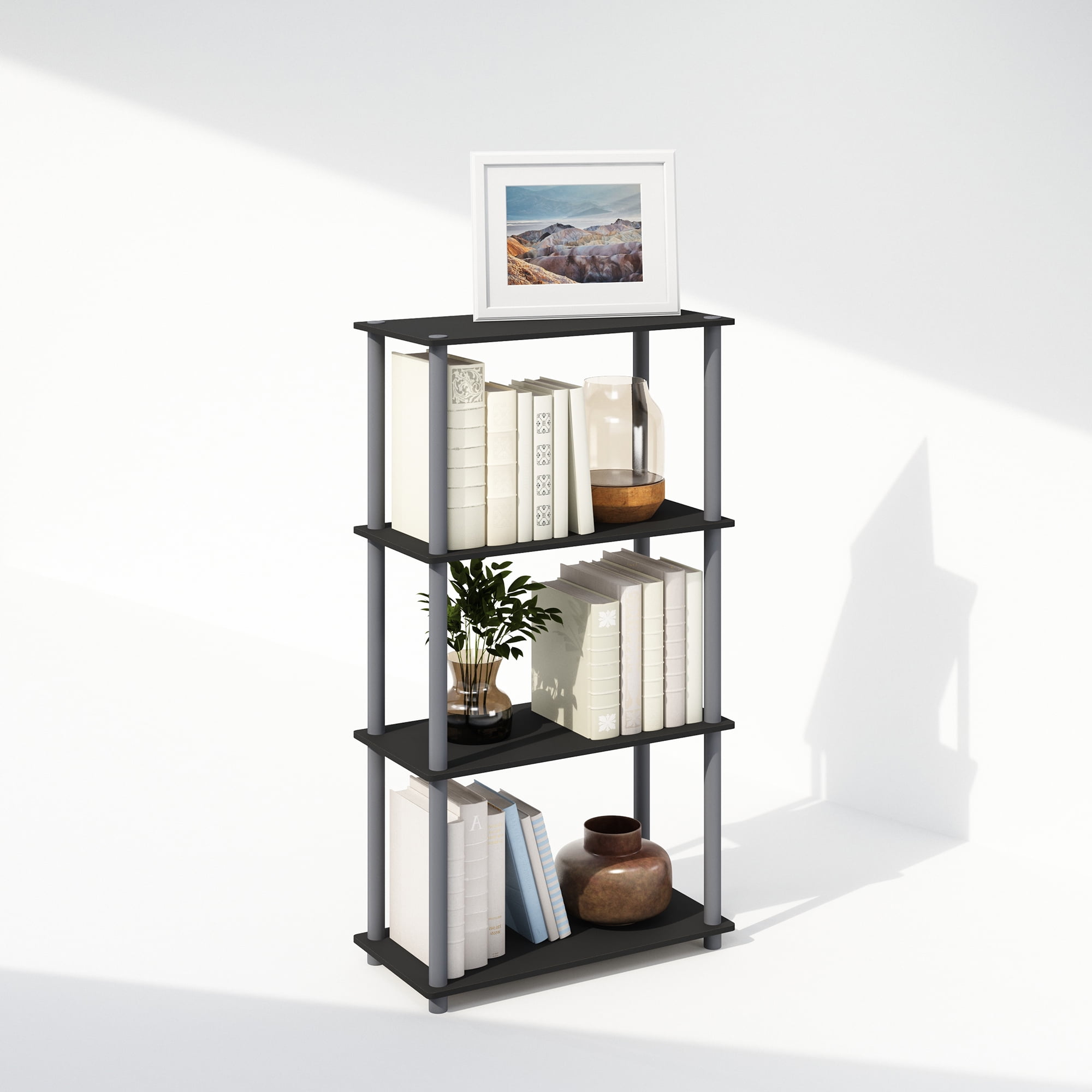 Furinno Turn-N-Tube 4-Tier Multipurpose Shelf Display Rack, Shelving ...