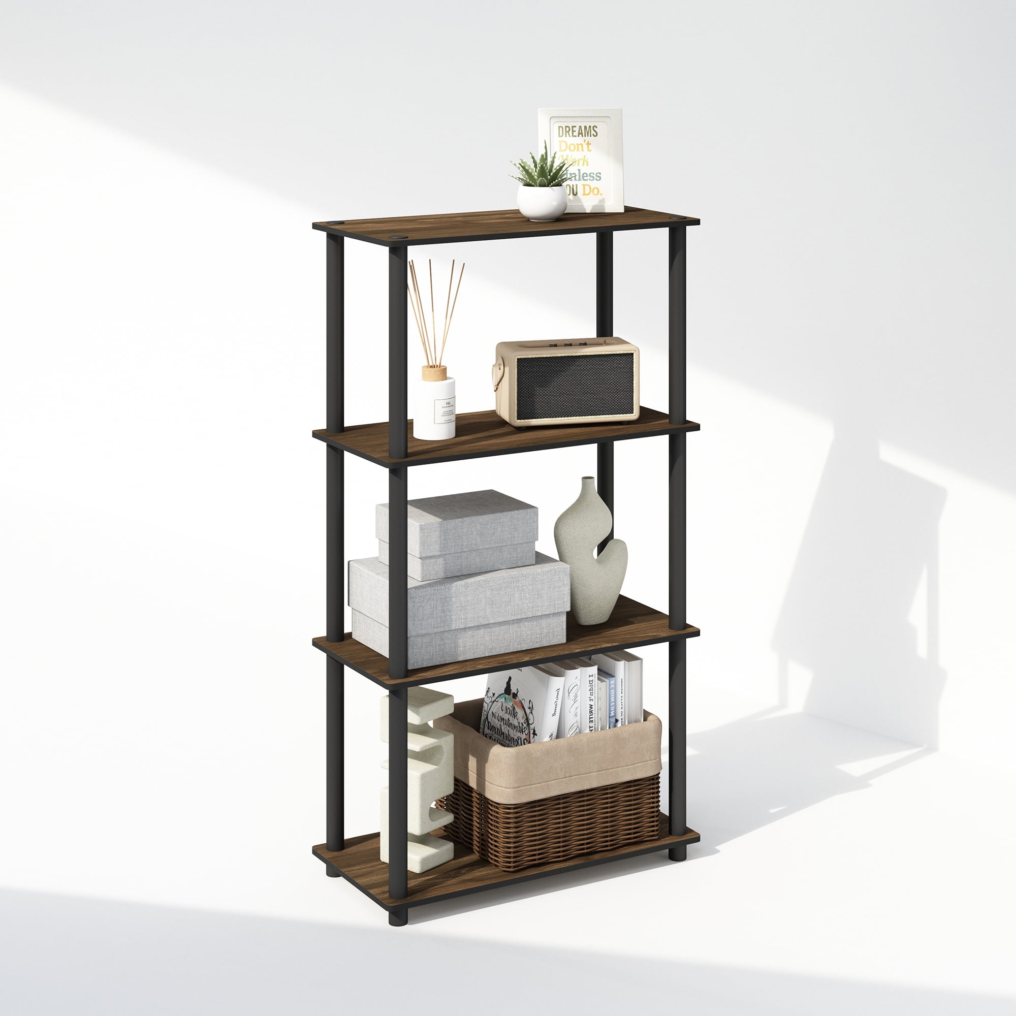 Furinno Turn-N-Tube 4-Tier Multipurpose Shelf Display Rack, Shelving ...