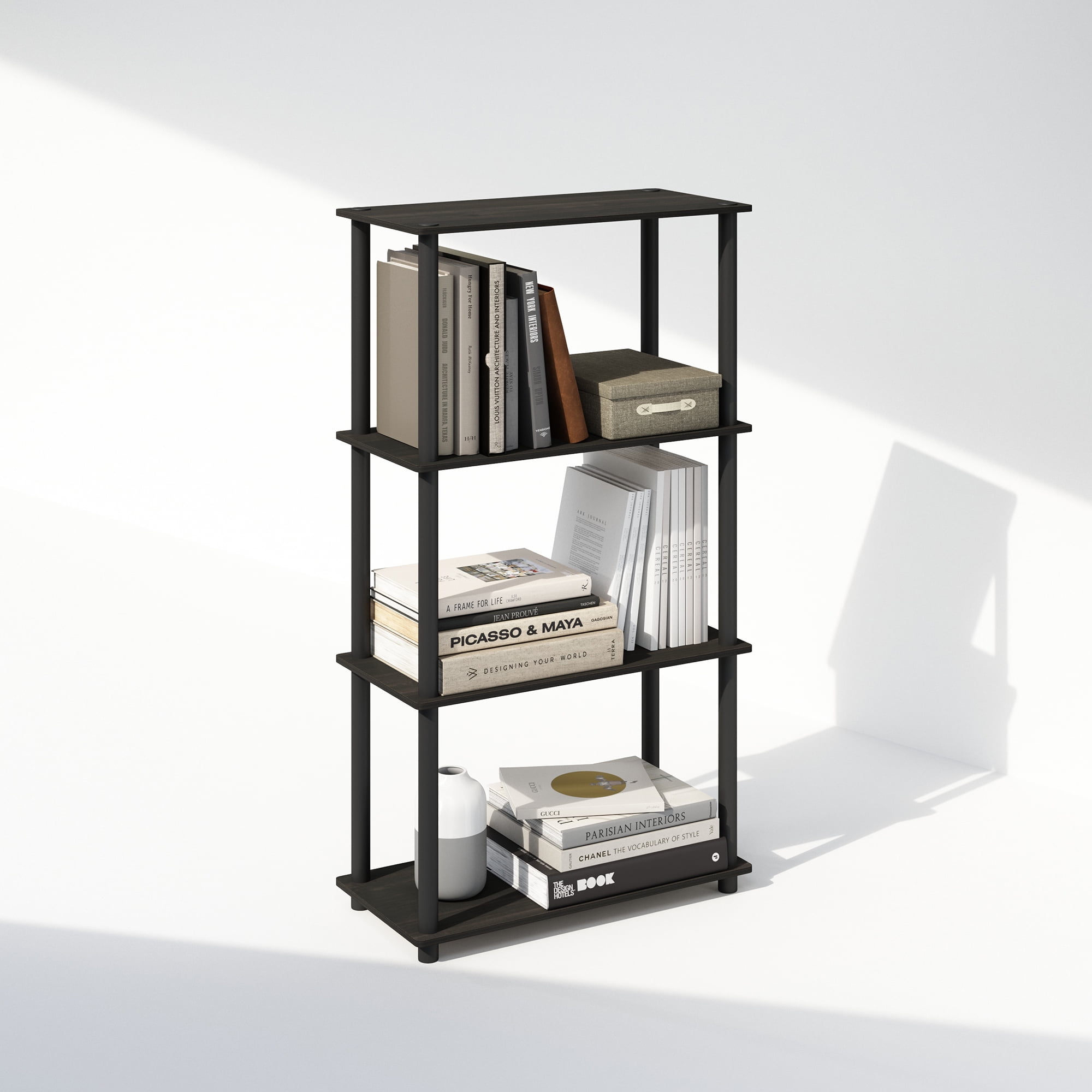 Furinno Turn-N-Tube 4-Tier Multipurpose Shelf Display Rack, Shelving ...