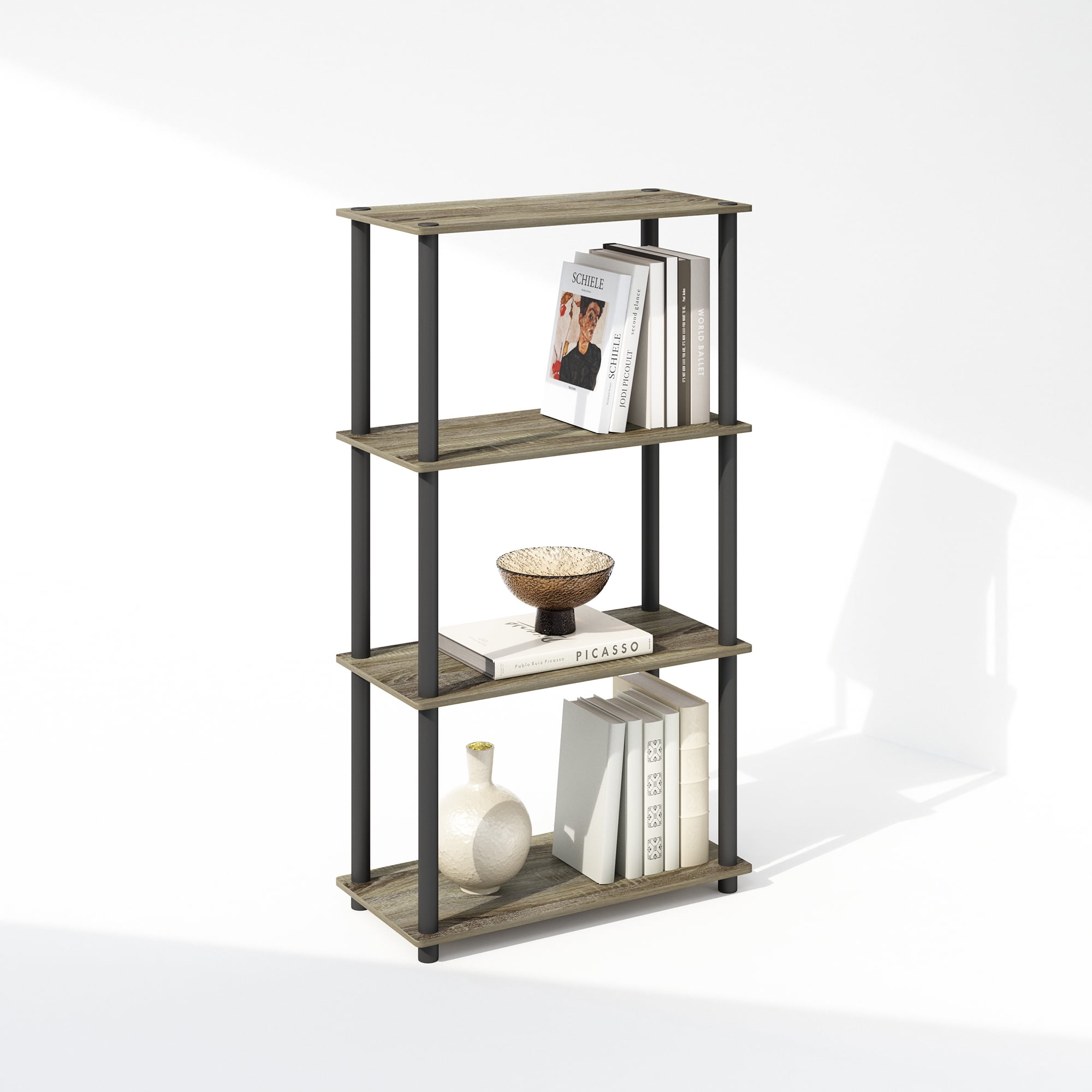Furinno Turn-N-Tube 4-Tier Multipurpose Shelf Display Rack, Shelving ...