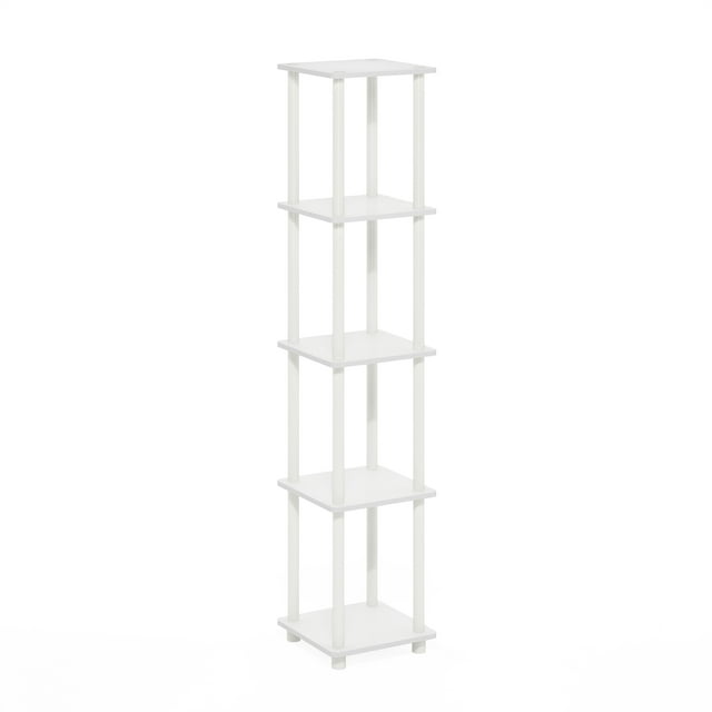 Furinno Turn-N-Tube 5-Tier Corner Square Rack Display Shelf, White/White - Walmart.com