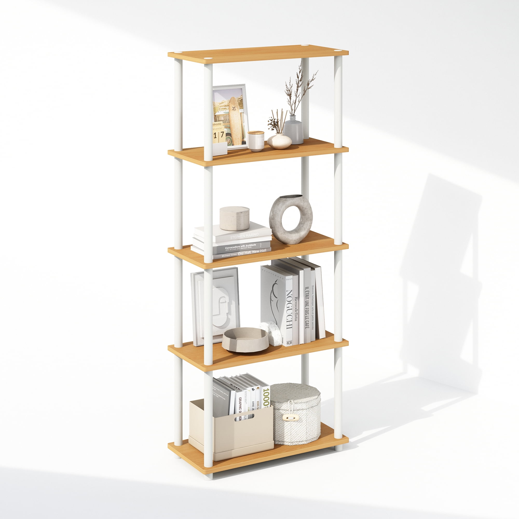 Furinno Turn-N-Tube 5-Tier Multipurpose Compact Display Rack, Shelving ...