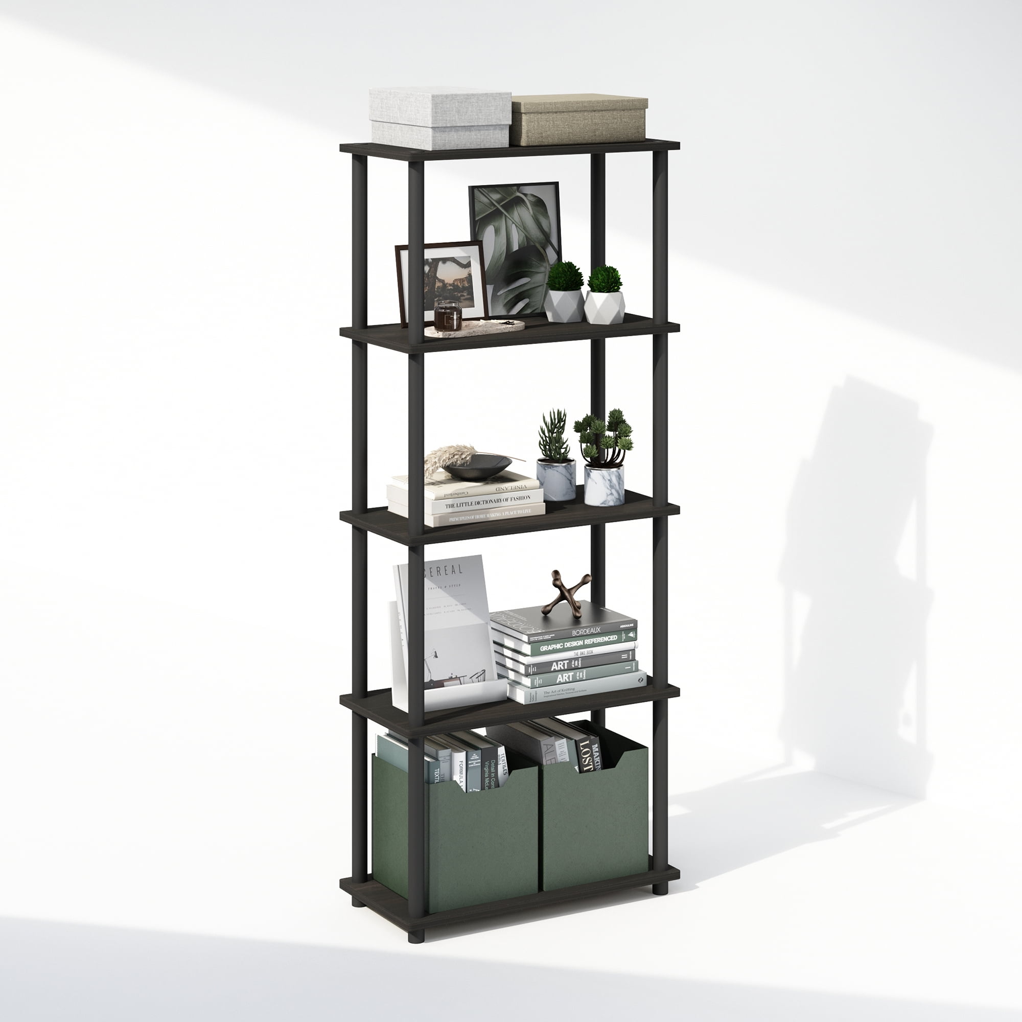 Furinno Turn-N-Tube 5-Tier Multipurpose Compact Display Rack, Shelving ...