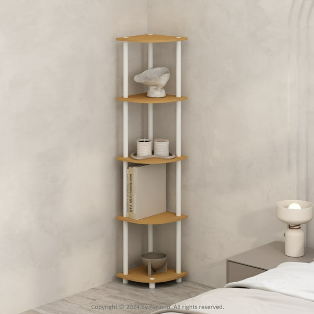 Furinno Turn-N-Tube 5 Tier Multipurpose Corner Display Rack Shelving ...