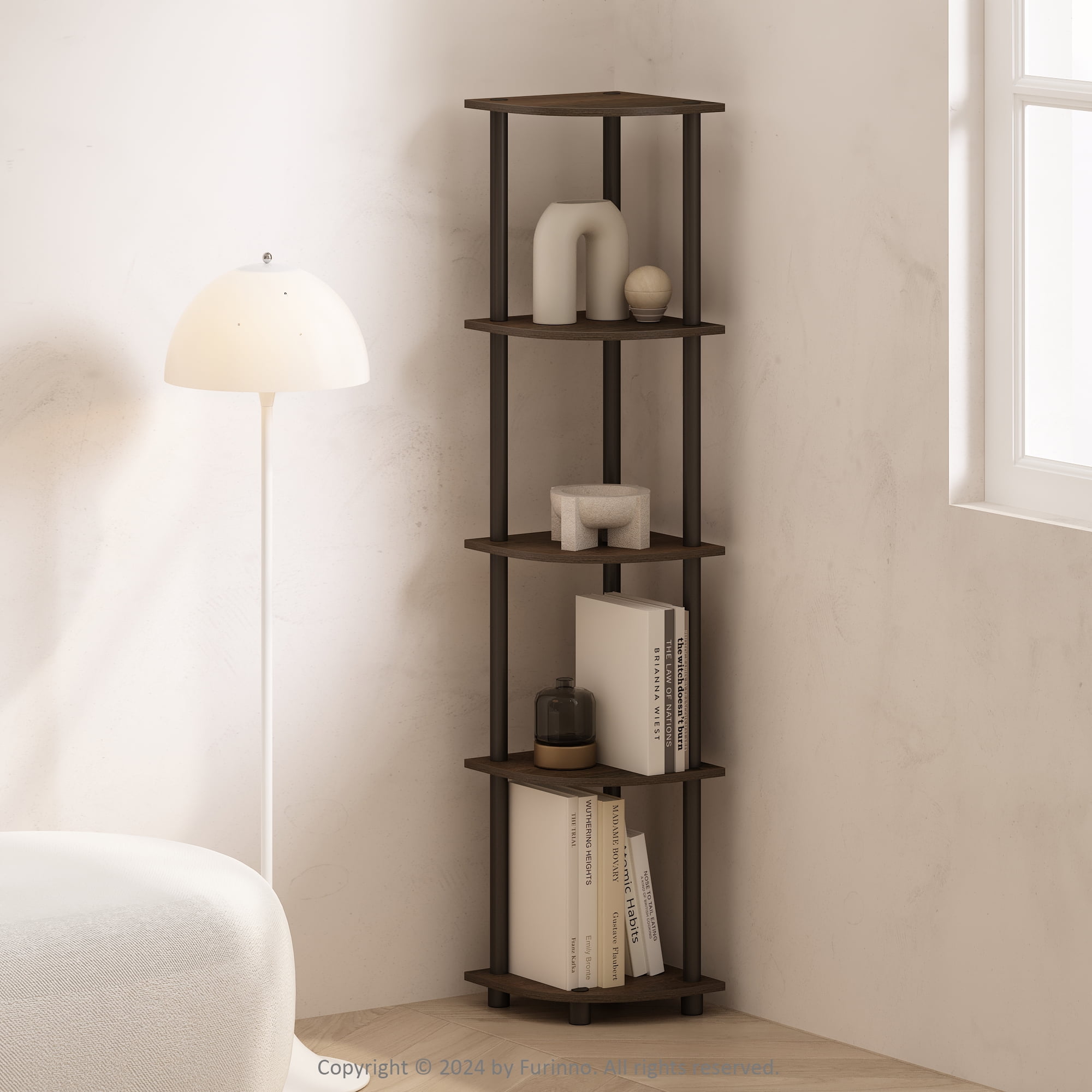 Furinno Turn-N-Tube 5 Tier Multipurpose Corner Display Rack Shelving ...