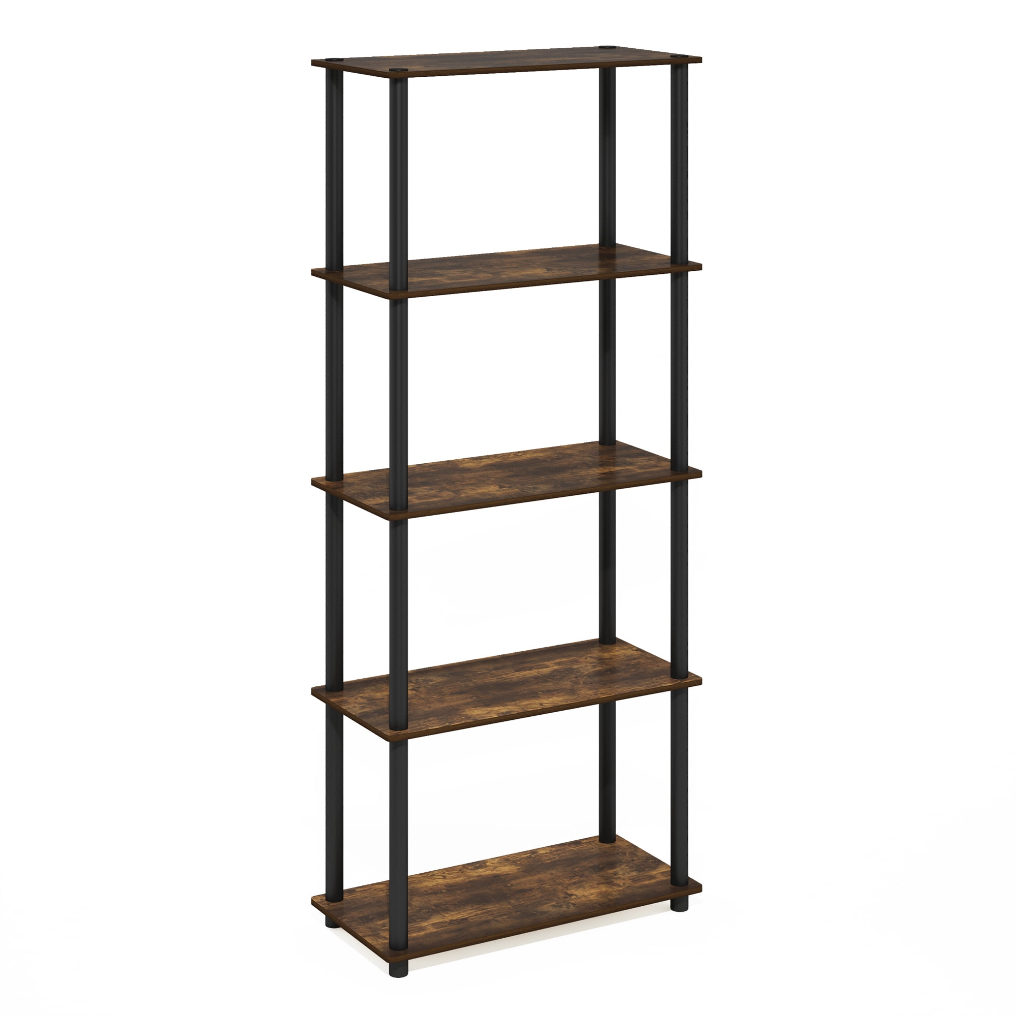 Furinno TURN-N-TUBE 5-Tier Multipurpose Shelf Display Rack in Amber ...