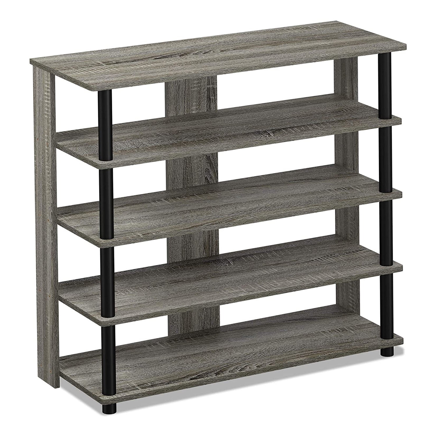 Furinno Turn-N-Tube 5 Tier Wide Wood Shoe Rack, Shelving Unit Stand ...