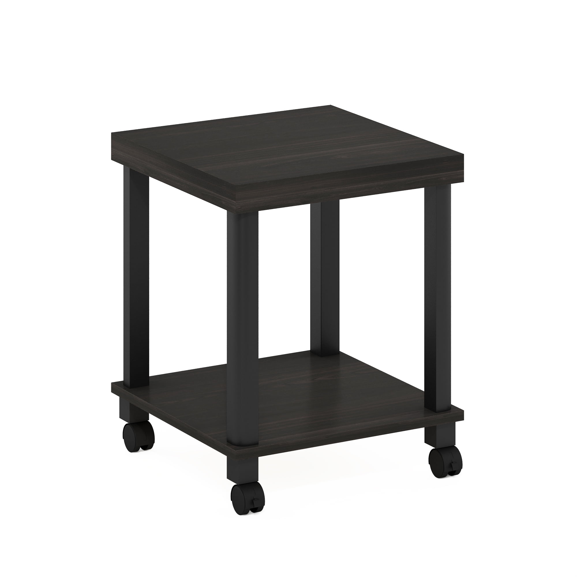 Furinno Turn-N-Tube Classic 2-Tier End Table, Side Table with Casters ...