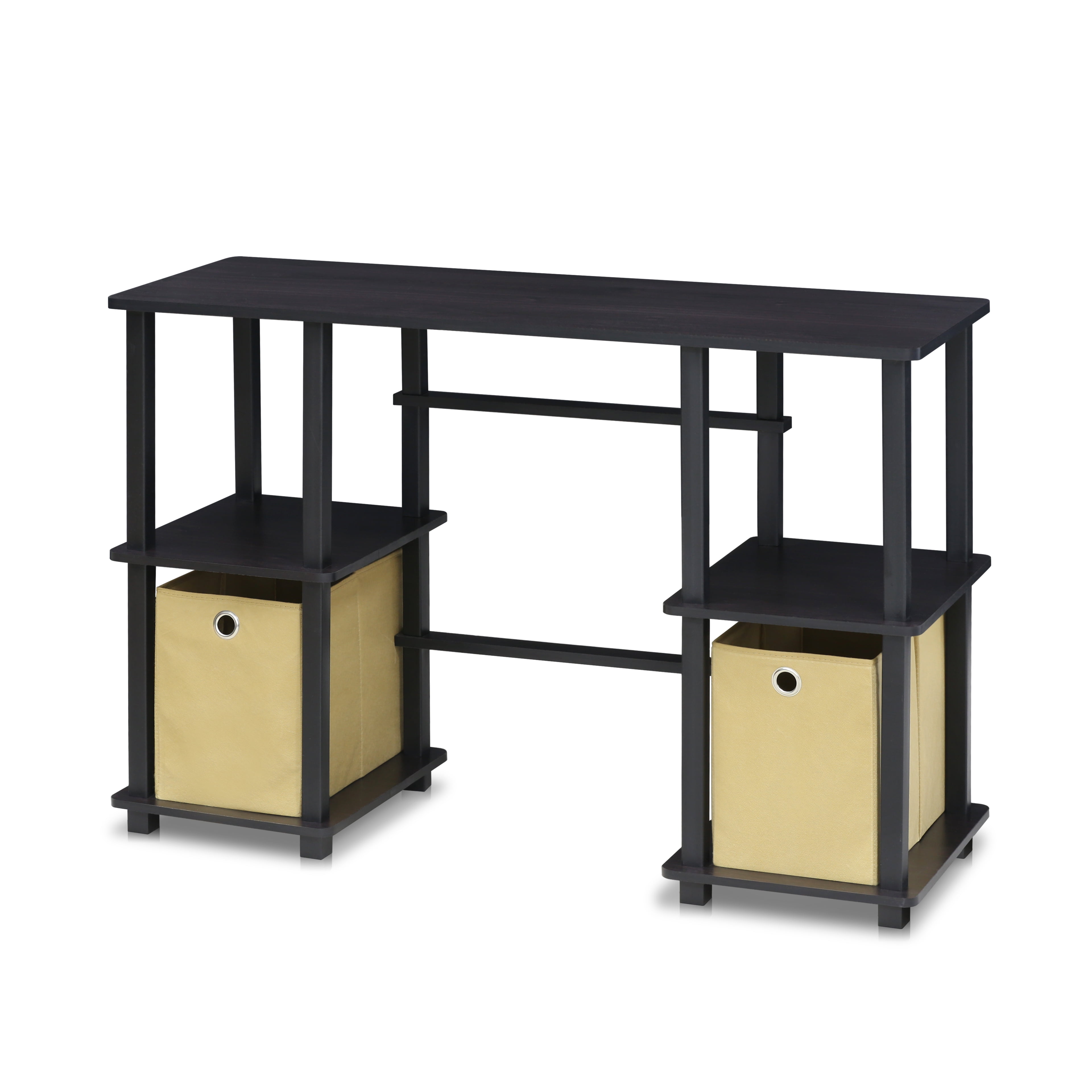 Furinno Turn-N-Tube Computer Desk with Storage Bins, 17072EX/BK ...