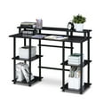 Furinno Turn-N-Tube Espresso/Black Computer Desk with Top Shelf, Work ...
