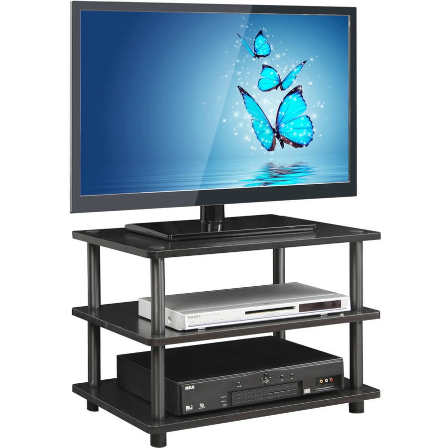 Furinno Turn - N - Tube Easy Assembly 3 - Tier Corner TV Stand, Black ...
