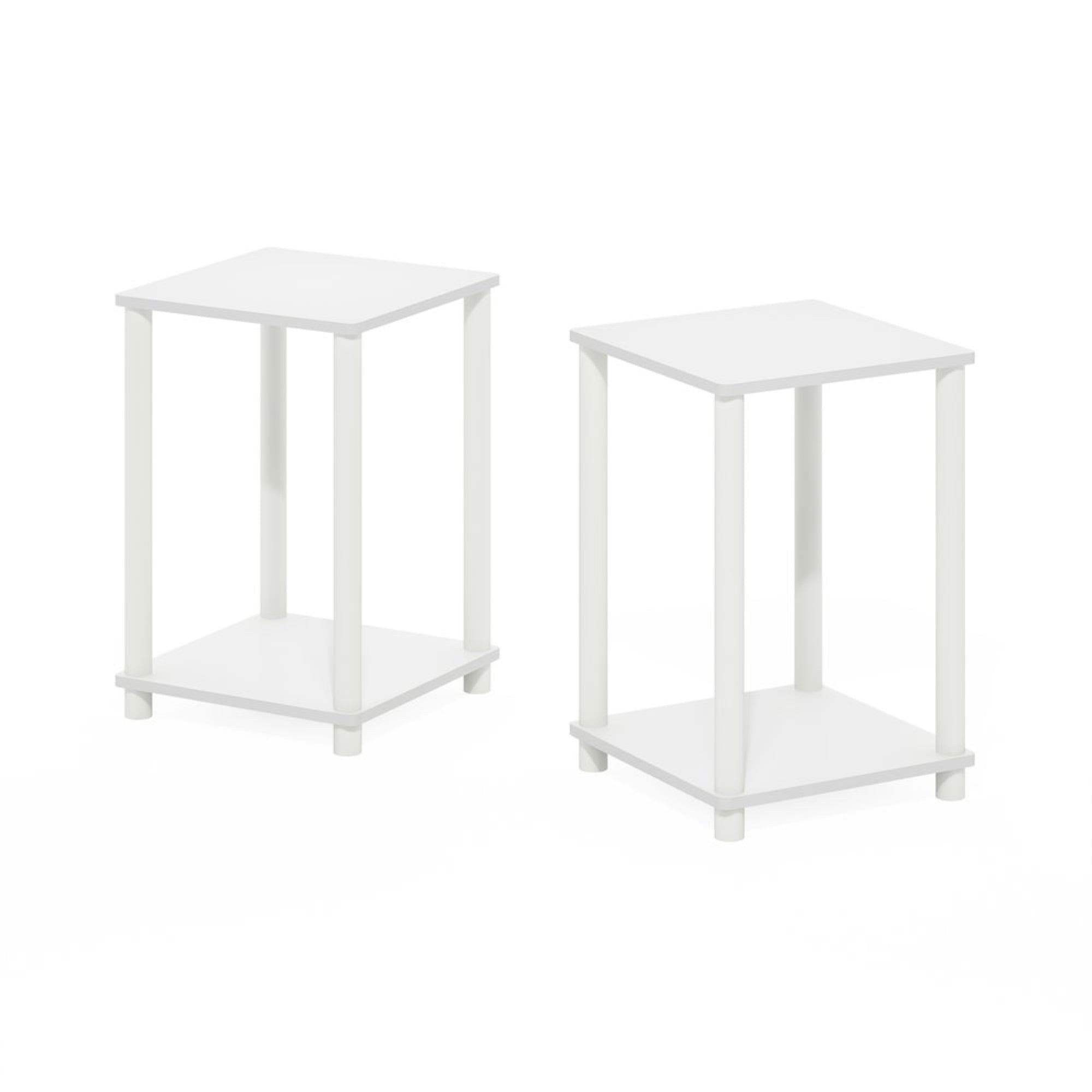 Turn-N-Tube Haydn End Table, White/White, Set of 2 - Walmart.com