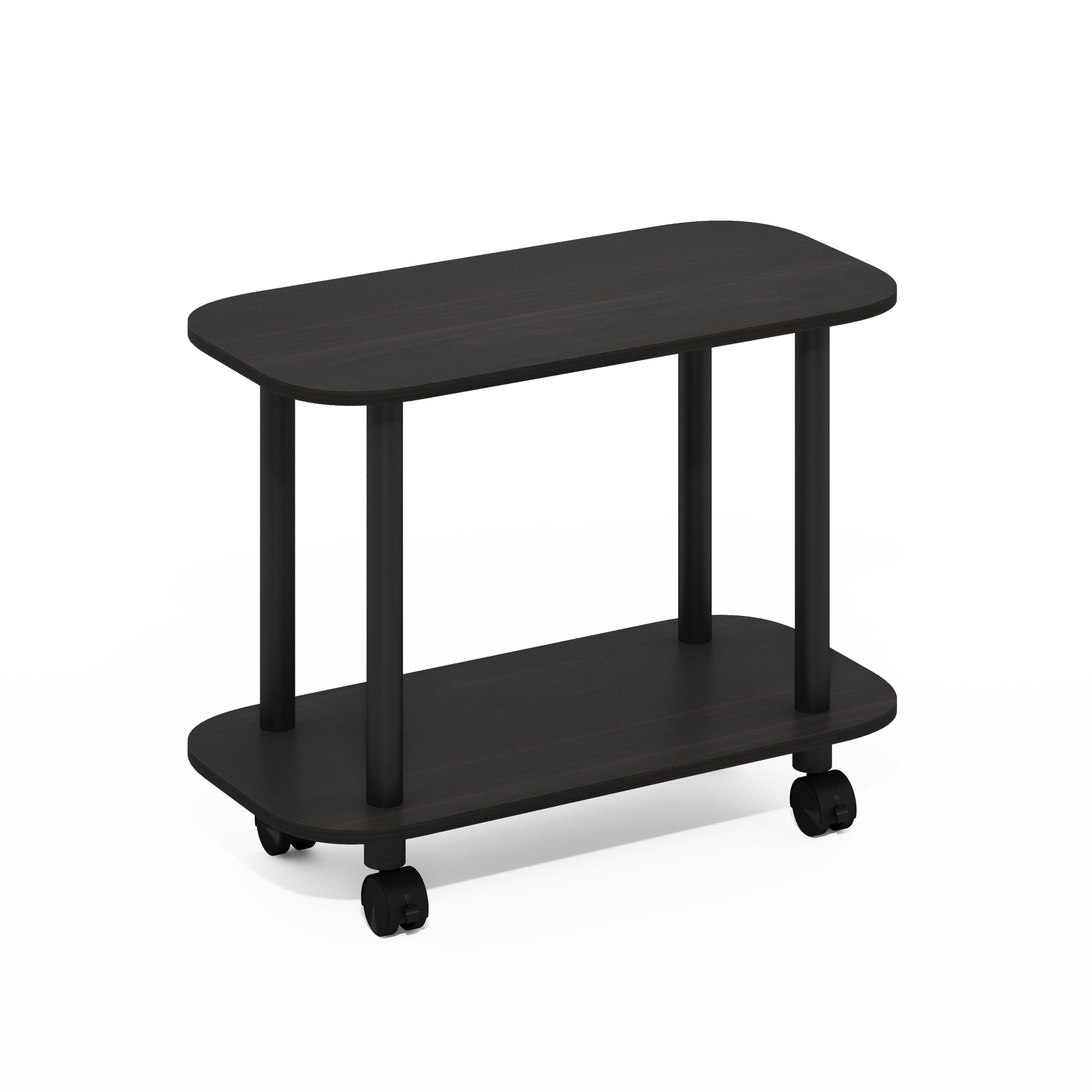 Furinno Turn-N-Tube Modern Oval End Table, Side Table with Casters ...