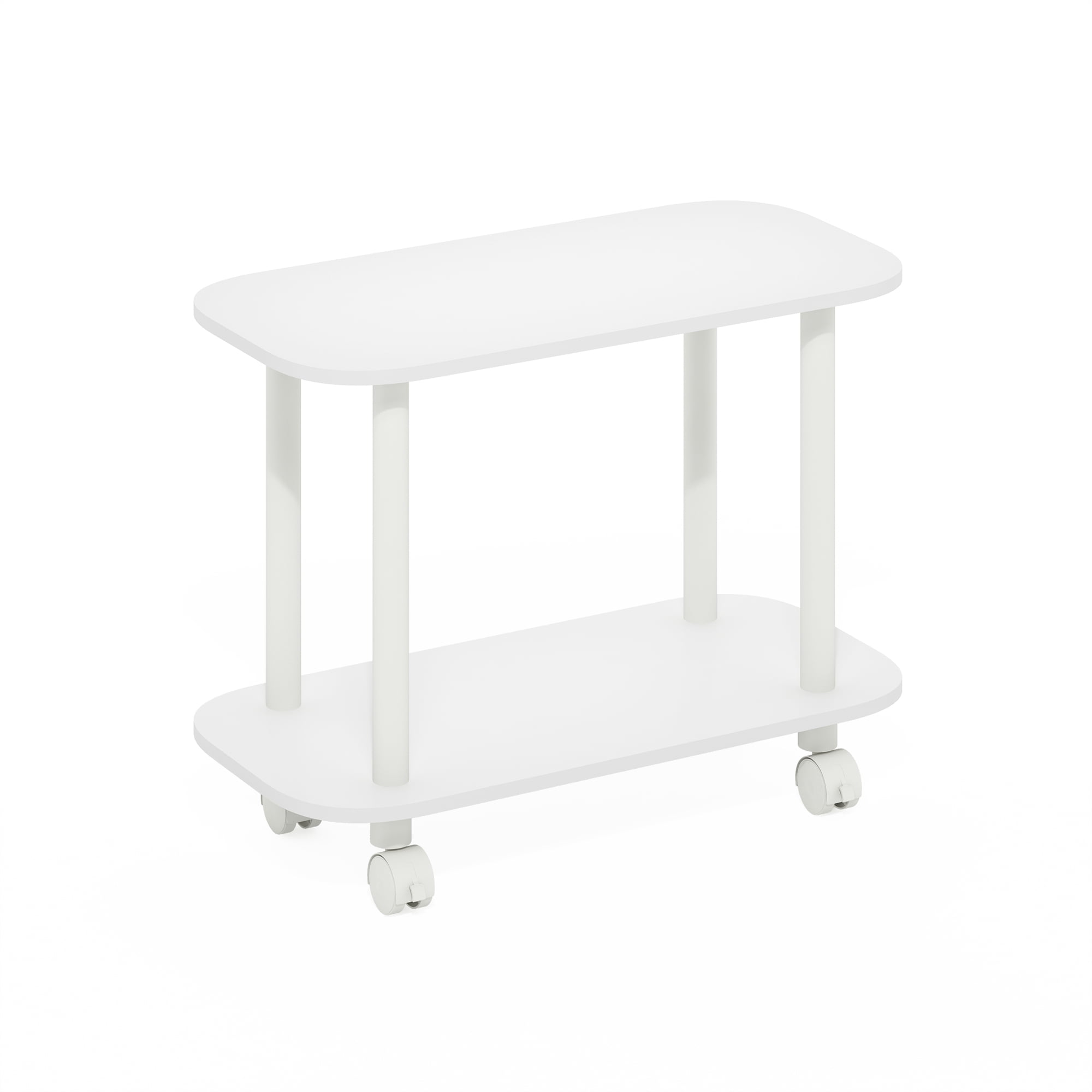 Furinno Turn-N-Tube Modern Oval End Table, Side Table with Casters ...