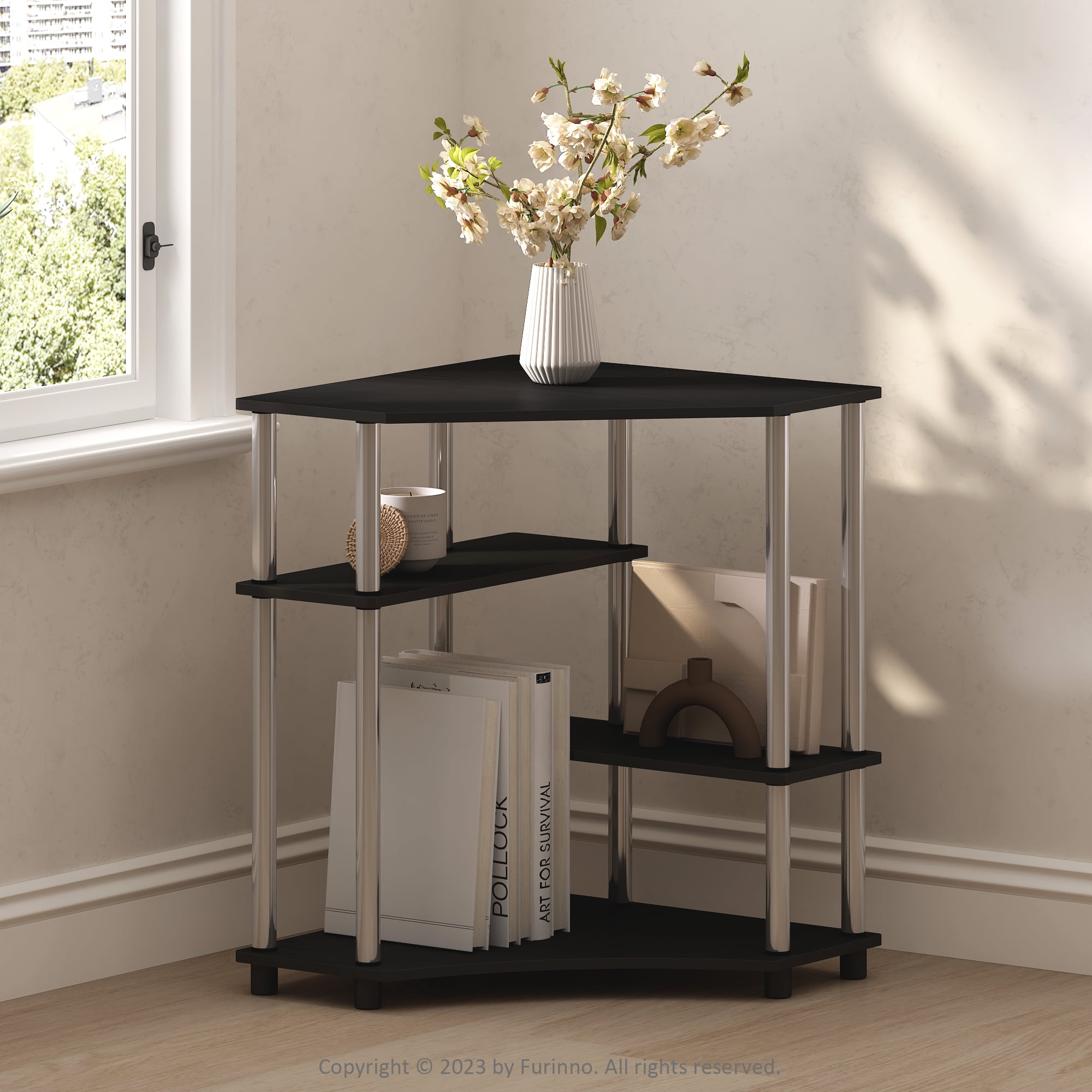 Furinno Turn-N-Tube Multipurpose Corner Shelf, Display Rack, Bookshelf ...