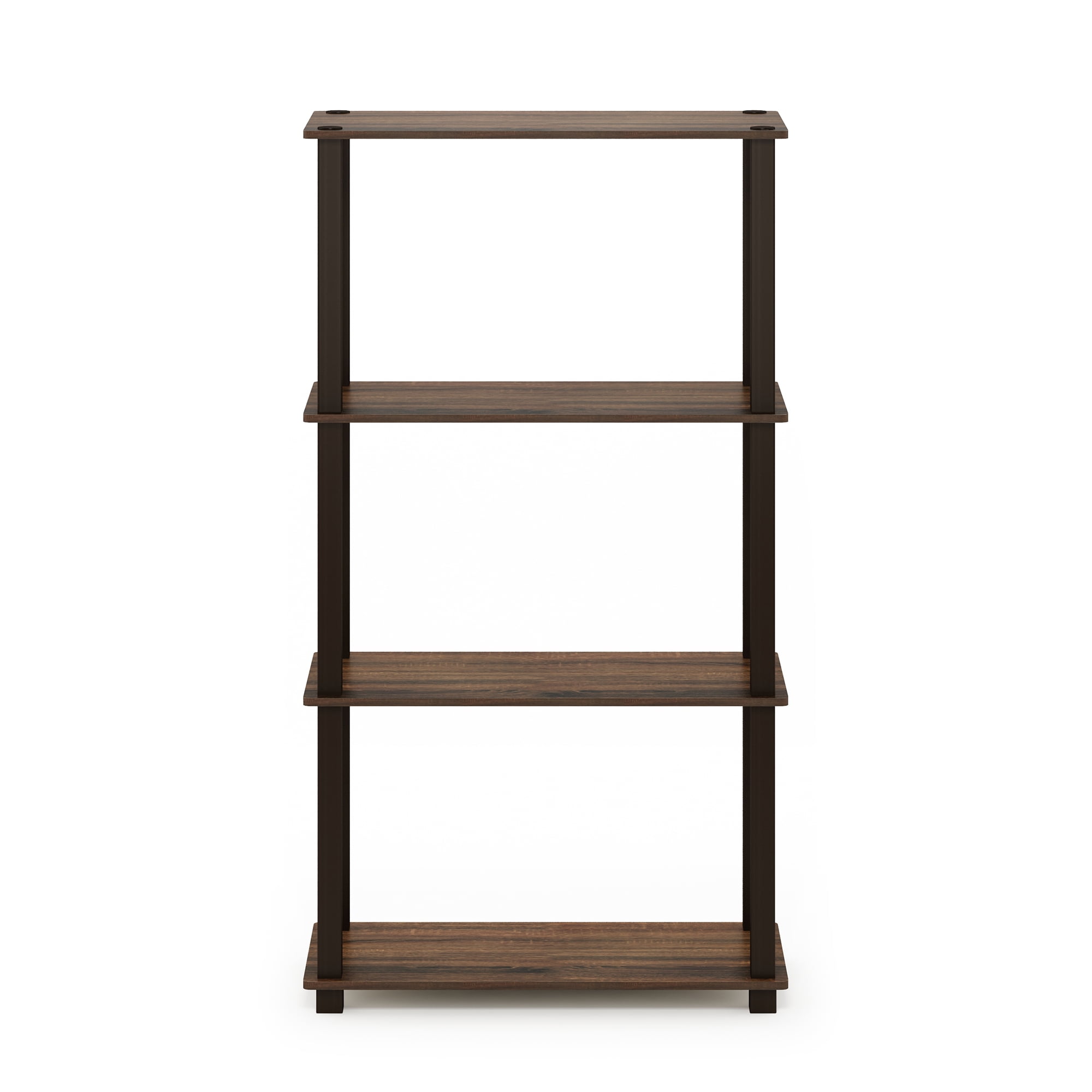 Furinno Turn-S-Tube 4-Tier Square Tube Display Shelf, Walnut/Brown ...