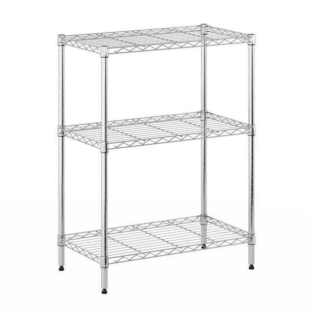 Furinno Wayar 3-Tier Metal Shelving Units, Stainless Steel Storage ...
