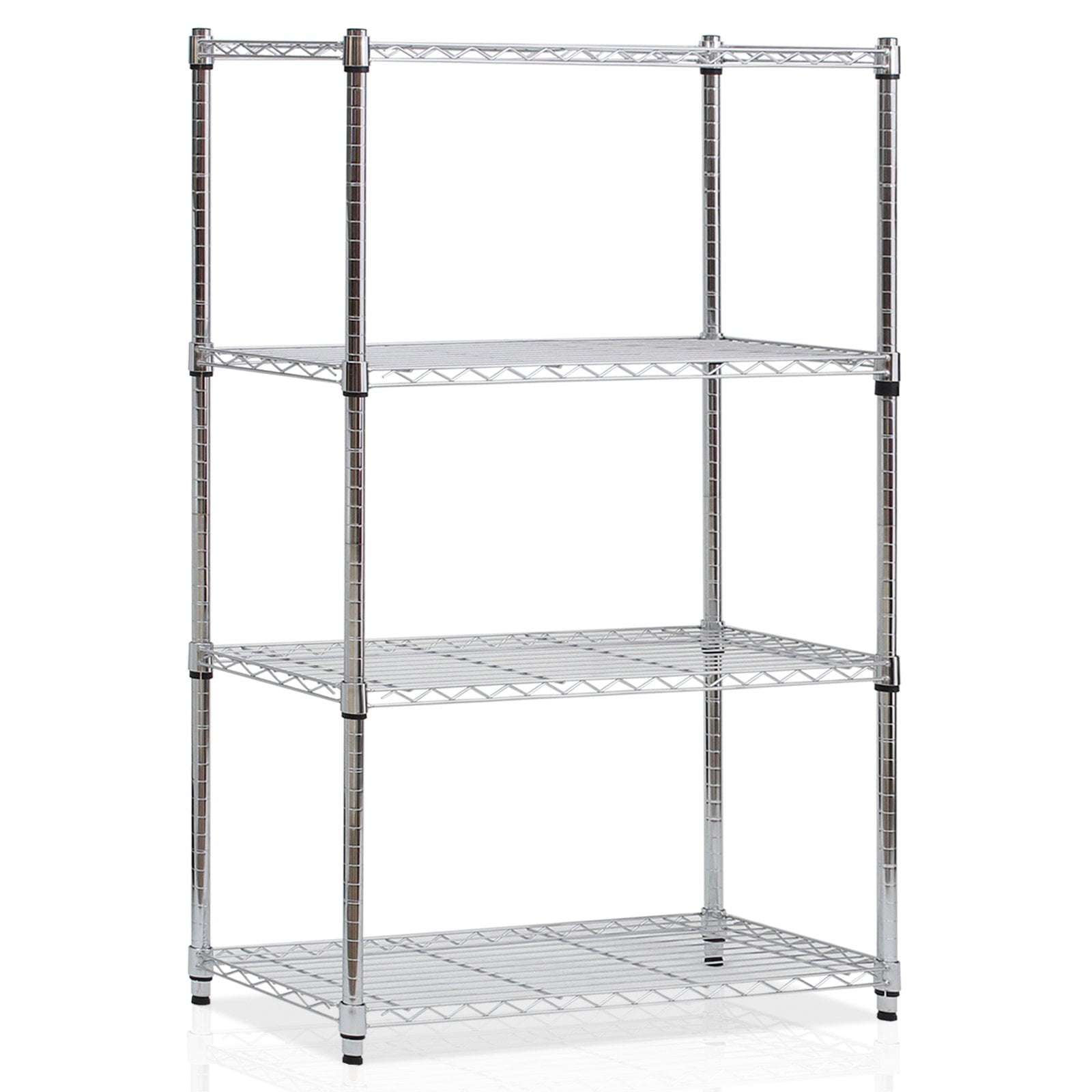 Furinno Wayar 4-Tier Heavy-Duty Wire Shelving Chrome, Multiple Colors ...