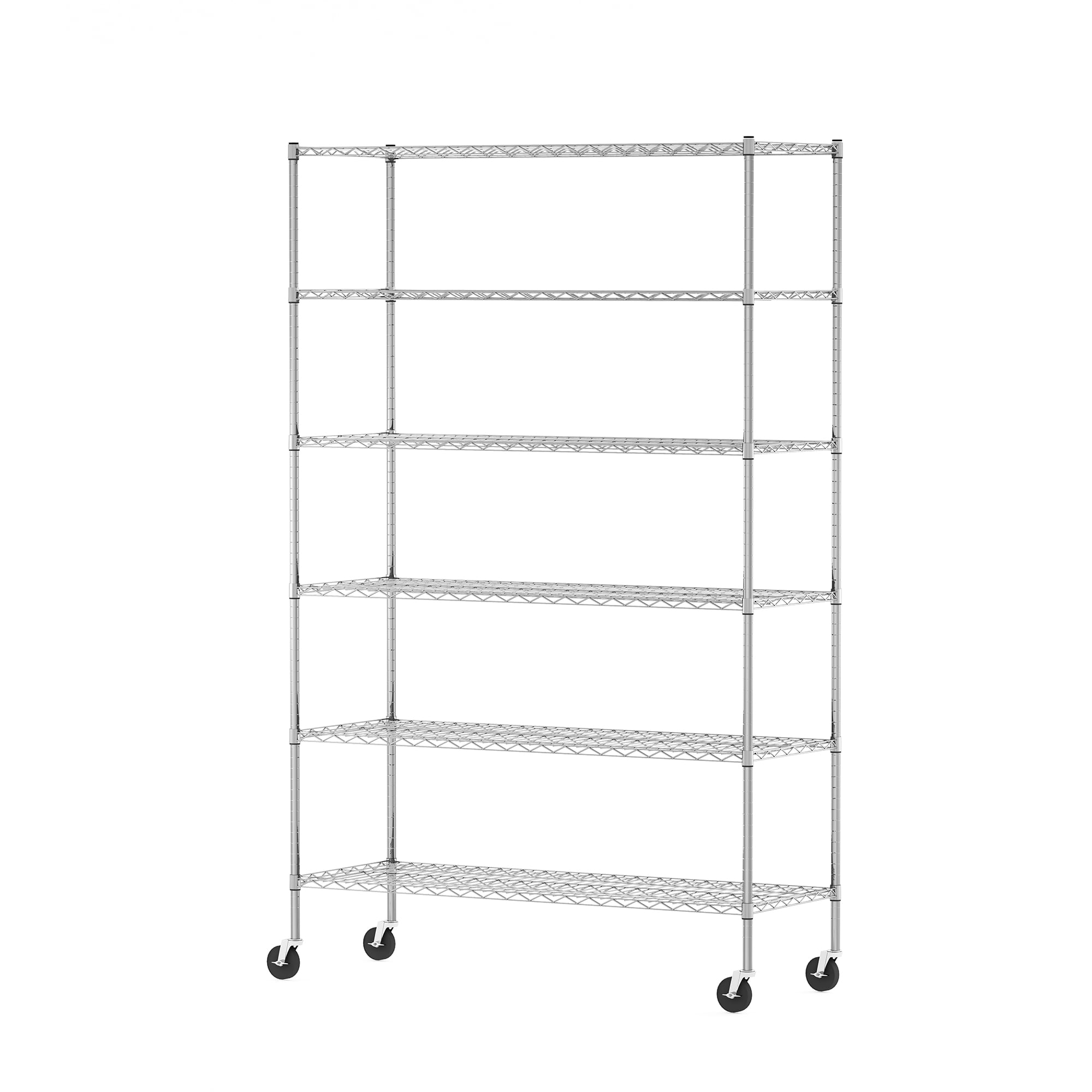 Furinno Wayar Standalone Wide 6-Tier Metal Storage Shelf Rack, 48 x 18 ...