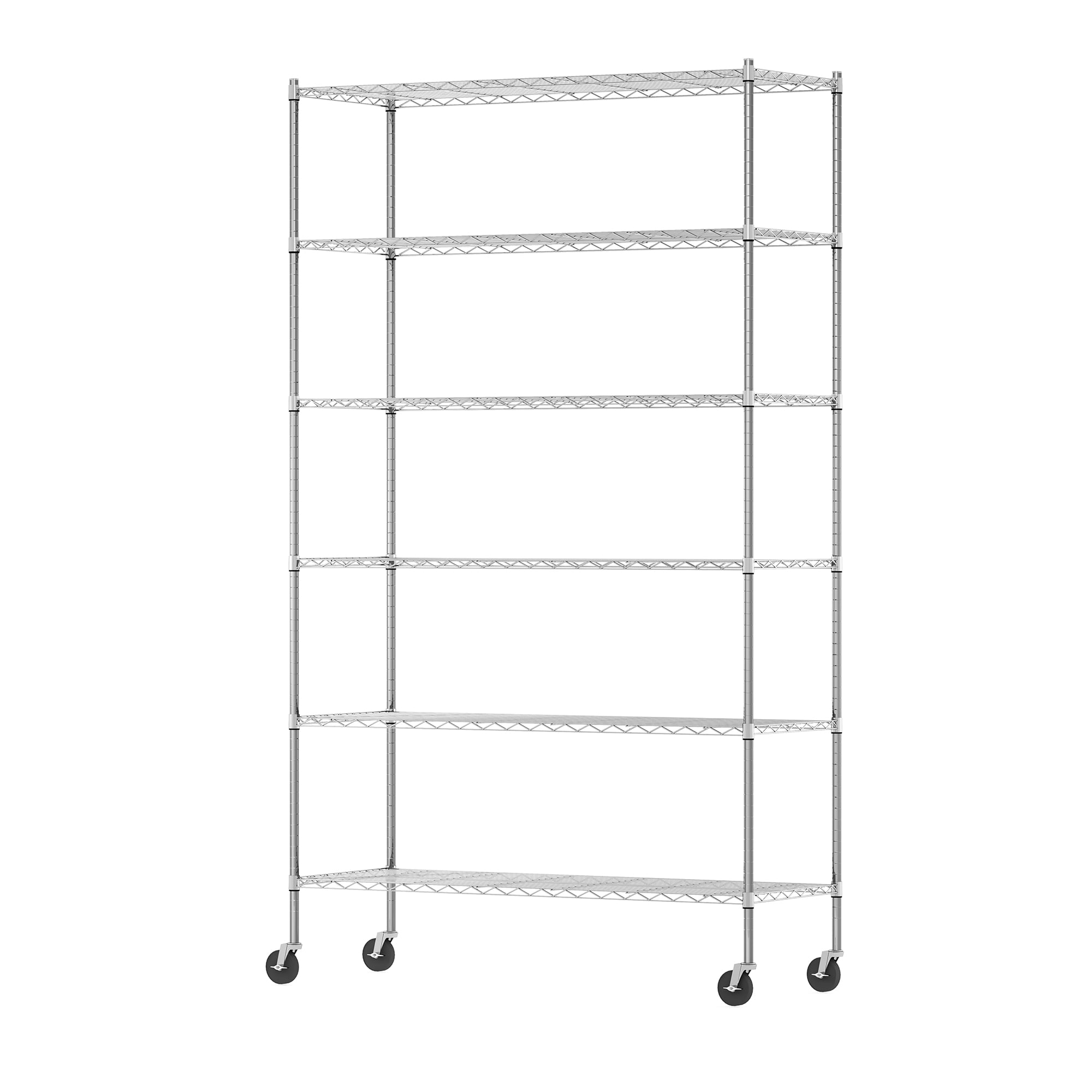 Free Shipping! Furinno Wayar 6-Tier Metal Storage Shelf Rack, 48 x 18 x ...