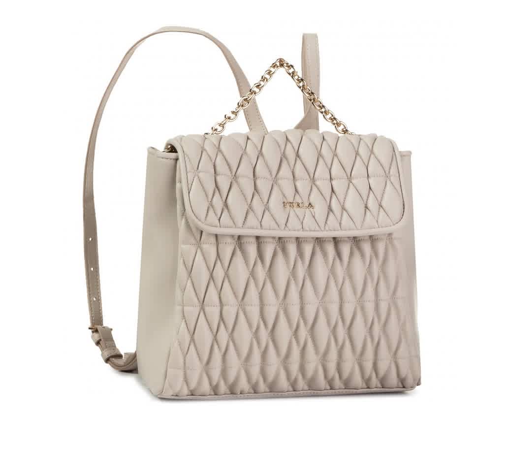 Furla Ladies Pin Cometa S Leather Backpack In Perla E - Walmart.com