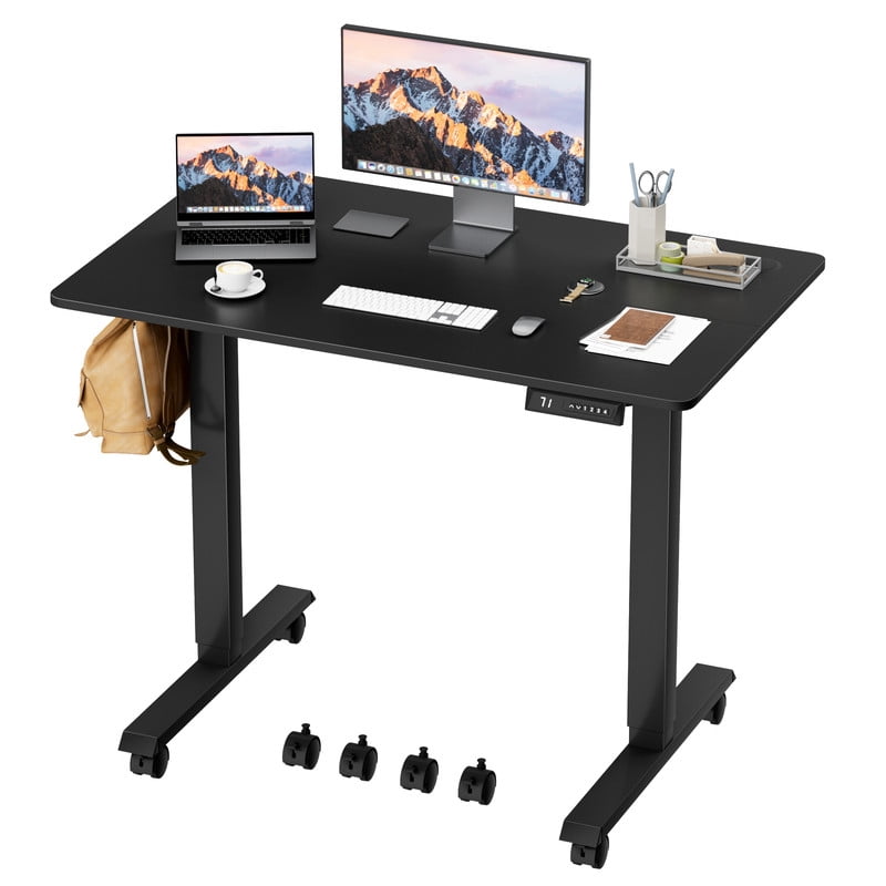 Furmax 40" Height Adjustable Standing Desk with Locking Wheels ...