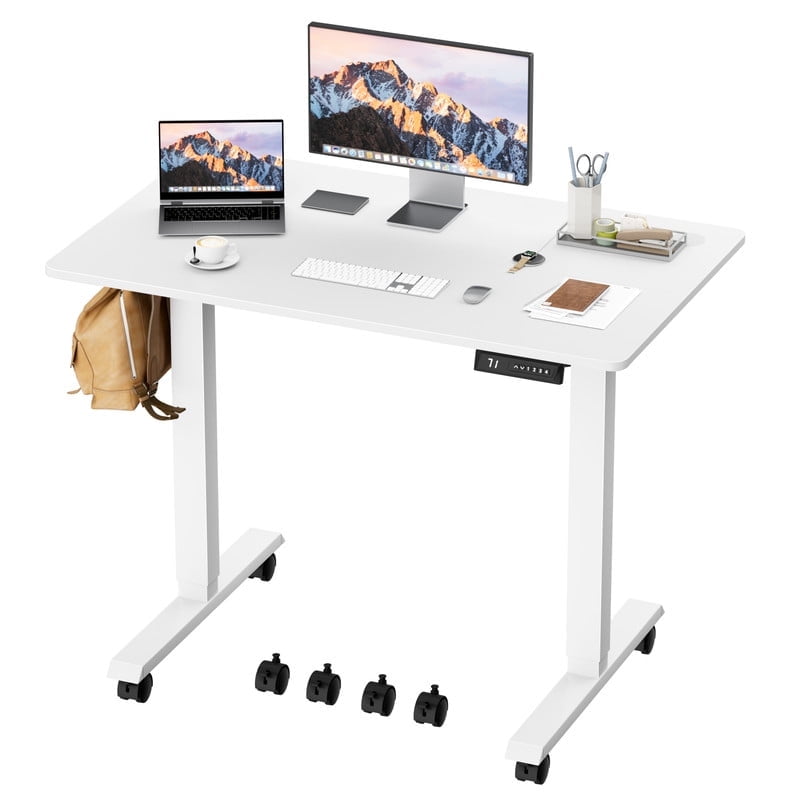 Furmax 40" Height Adjustable Standing Desk with Locking Wheels ...