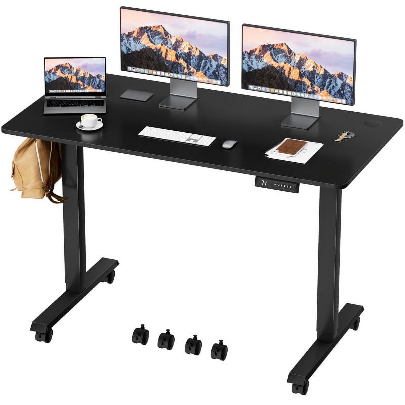 Furmax 47" Height Adjustable Standing Desk with Locking Wheels ...