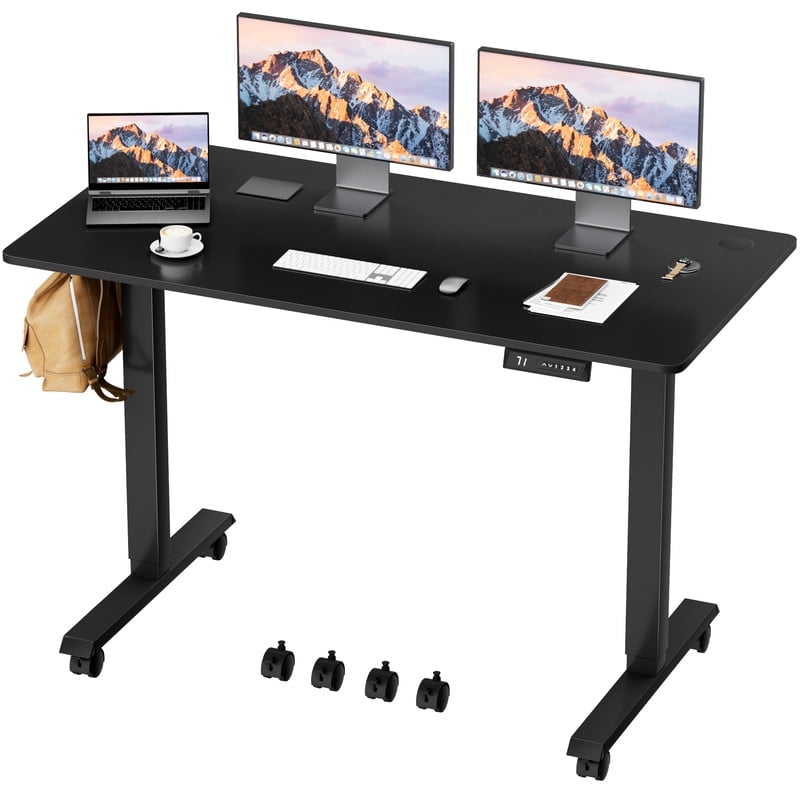 Furmax 47" Height Adjustable Standing Desk with Locking Wheels ...