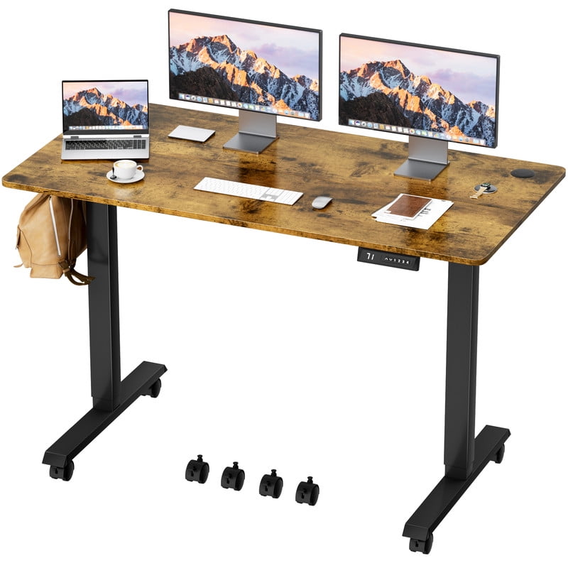 Furmax 47" Height Adjustable Standing Desk with Locking Wheels ...