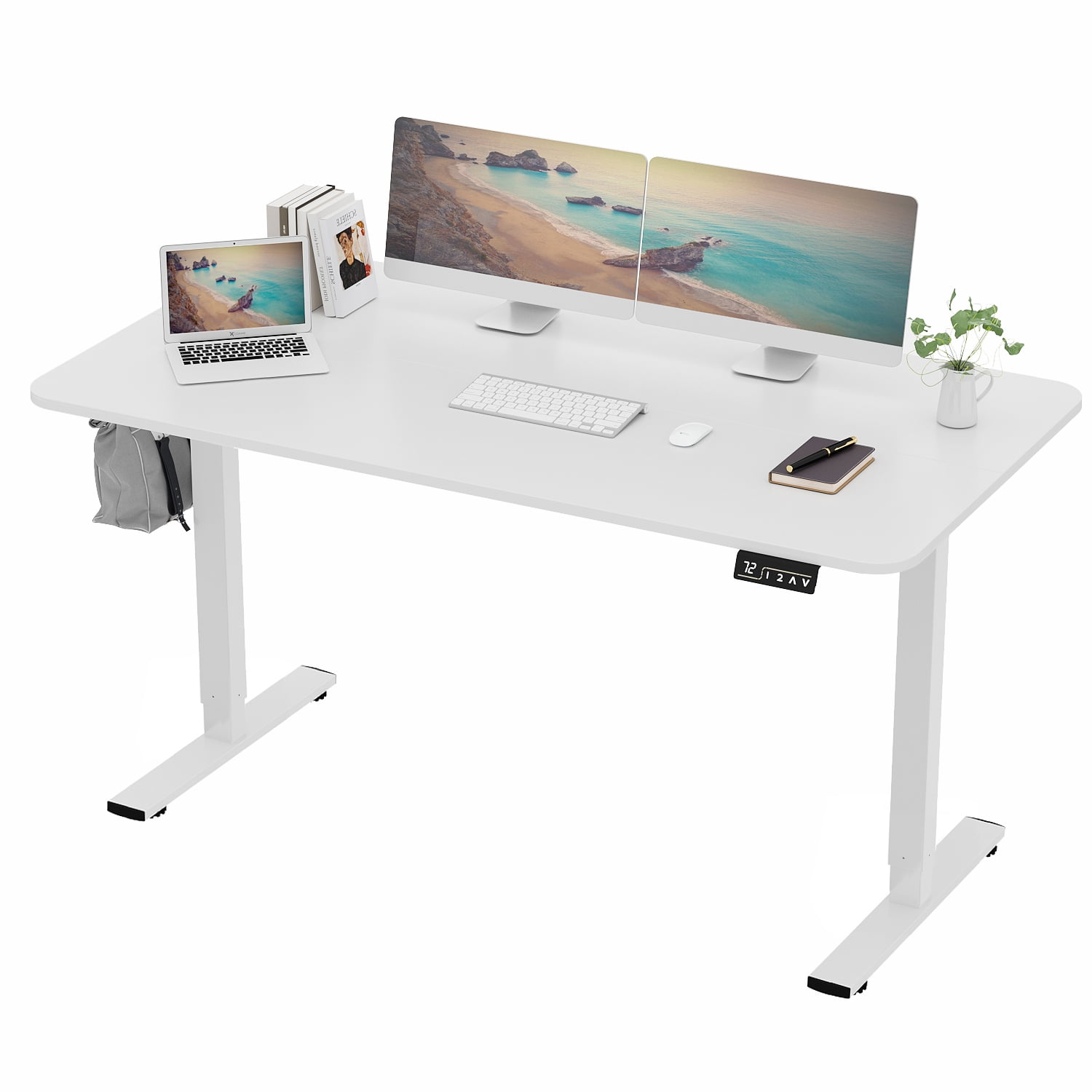Furmax 55" x 24" Home Office Electric Height Adjustable Standing Desk ...