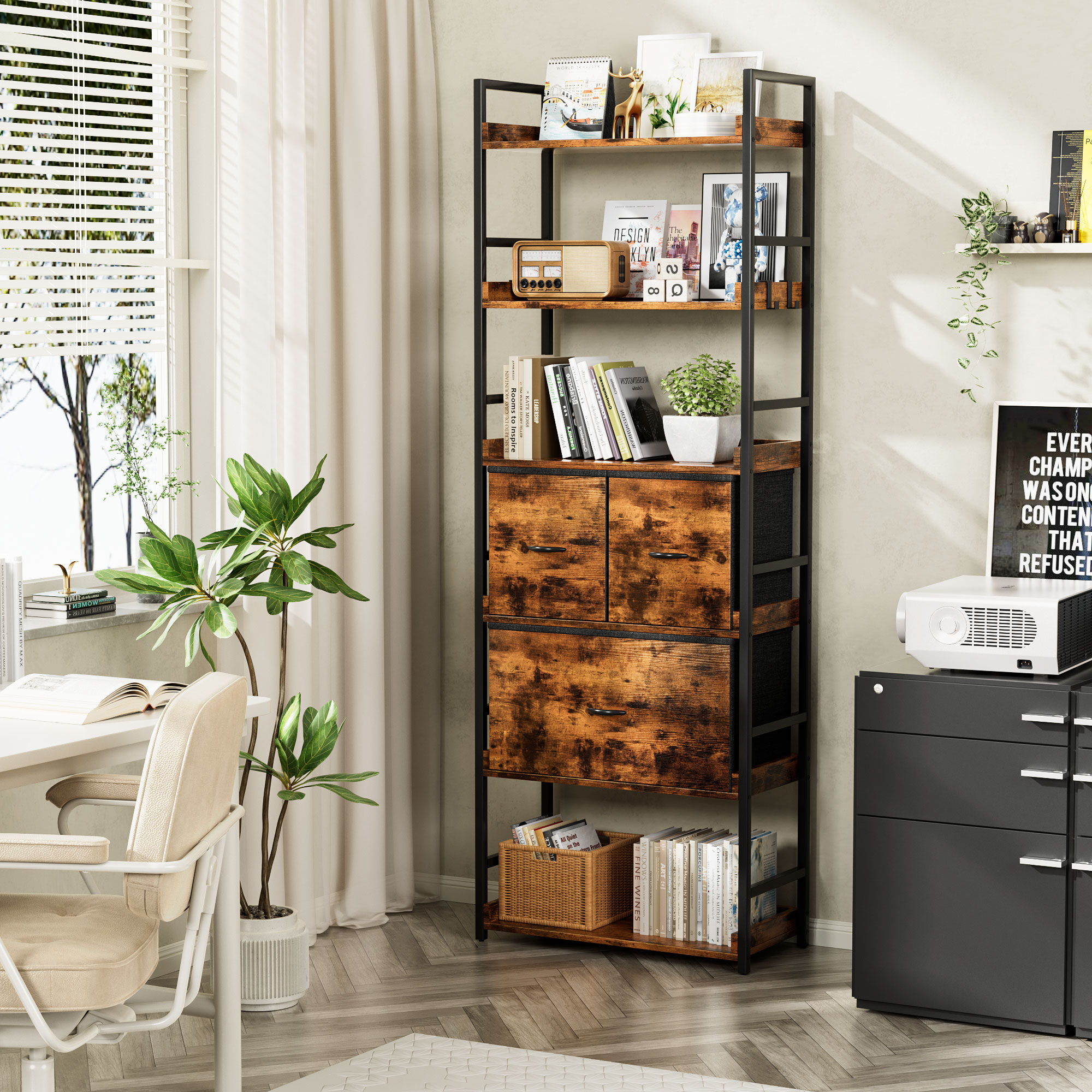 VASAGLE Bookshelf, 31.5 Inches Wide, 5-Tier Open Bookcase with ...