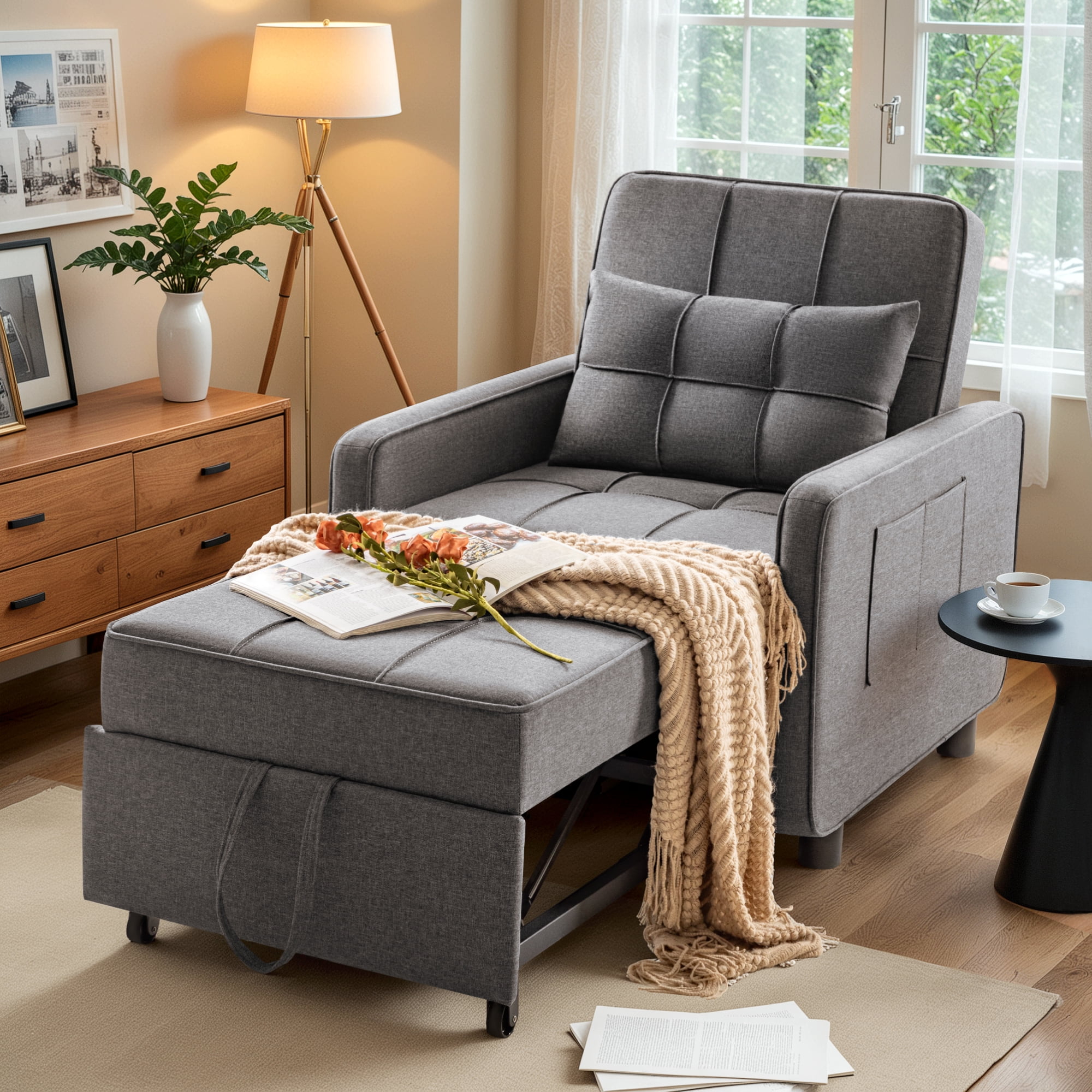 Furmax Adjustable Sofa Chair Bed Convertible Sleeper Sofa Chair 3 in 1 ...