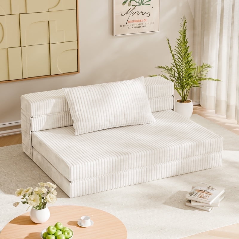 Furmax Convertible Sponge Sofa Bed - Easy-Fold Futon Sleeper Couch with ...