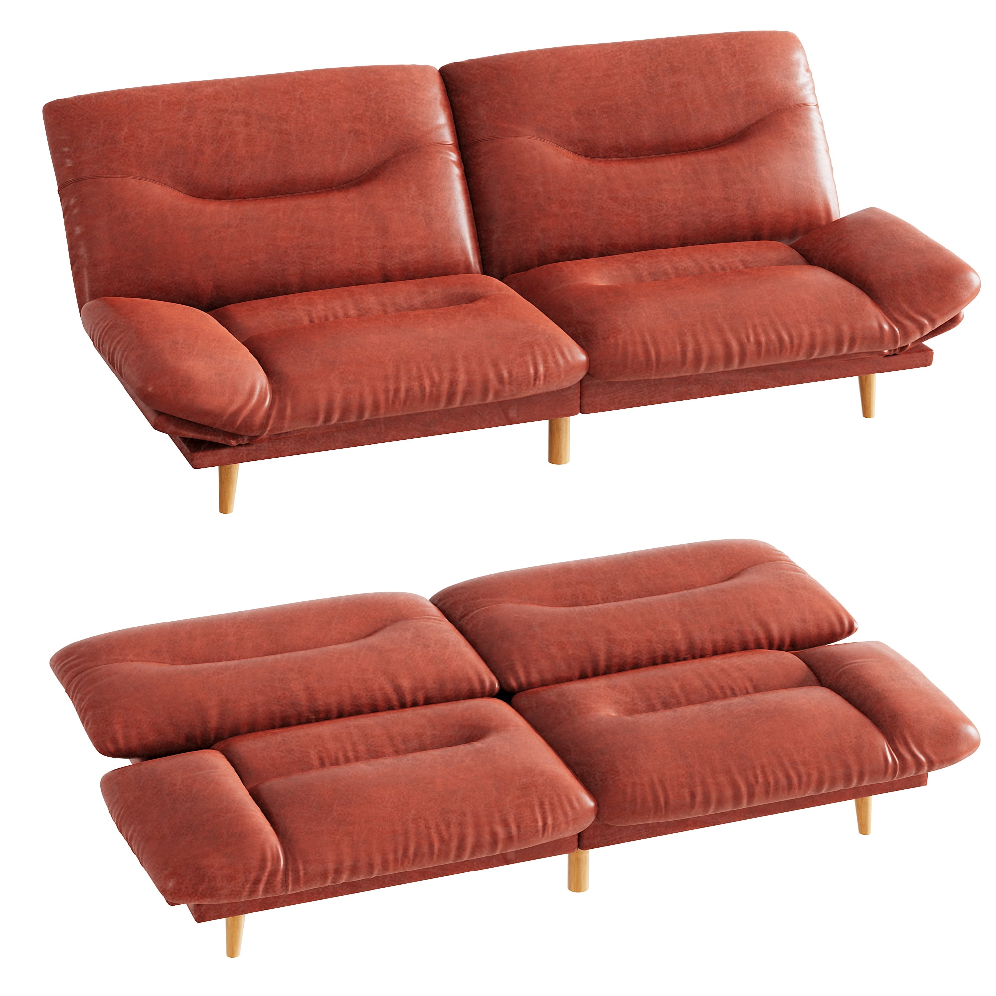 Furmax Futon with Five Angles Adjustable Armrests and Adjustable ...