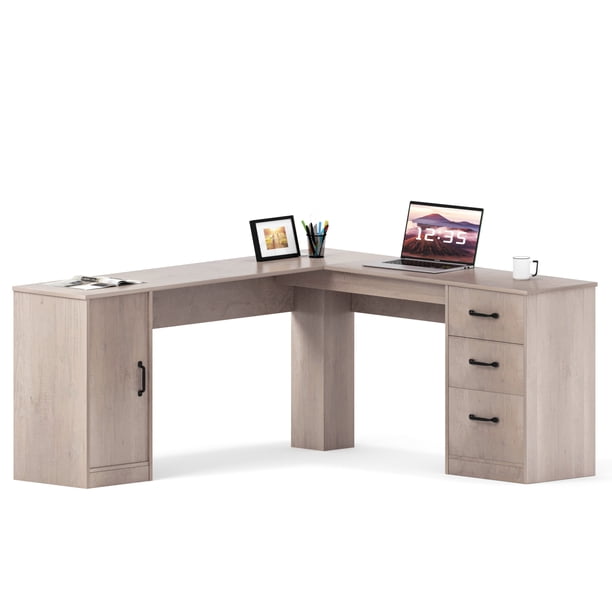 Furmax L Shaped Desk Corner Office Desk Computer Desk with Storage ...